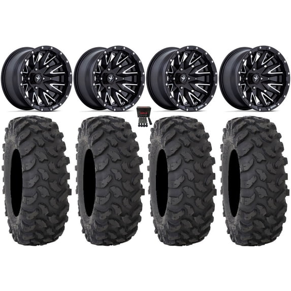 MSA Creed 14" Wheels Machined 27" XTR370 Tires Honda Pioneer - Walmart.com