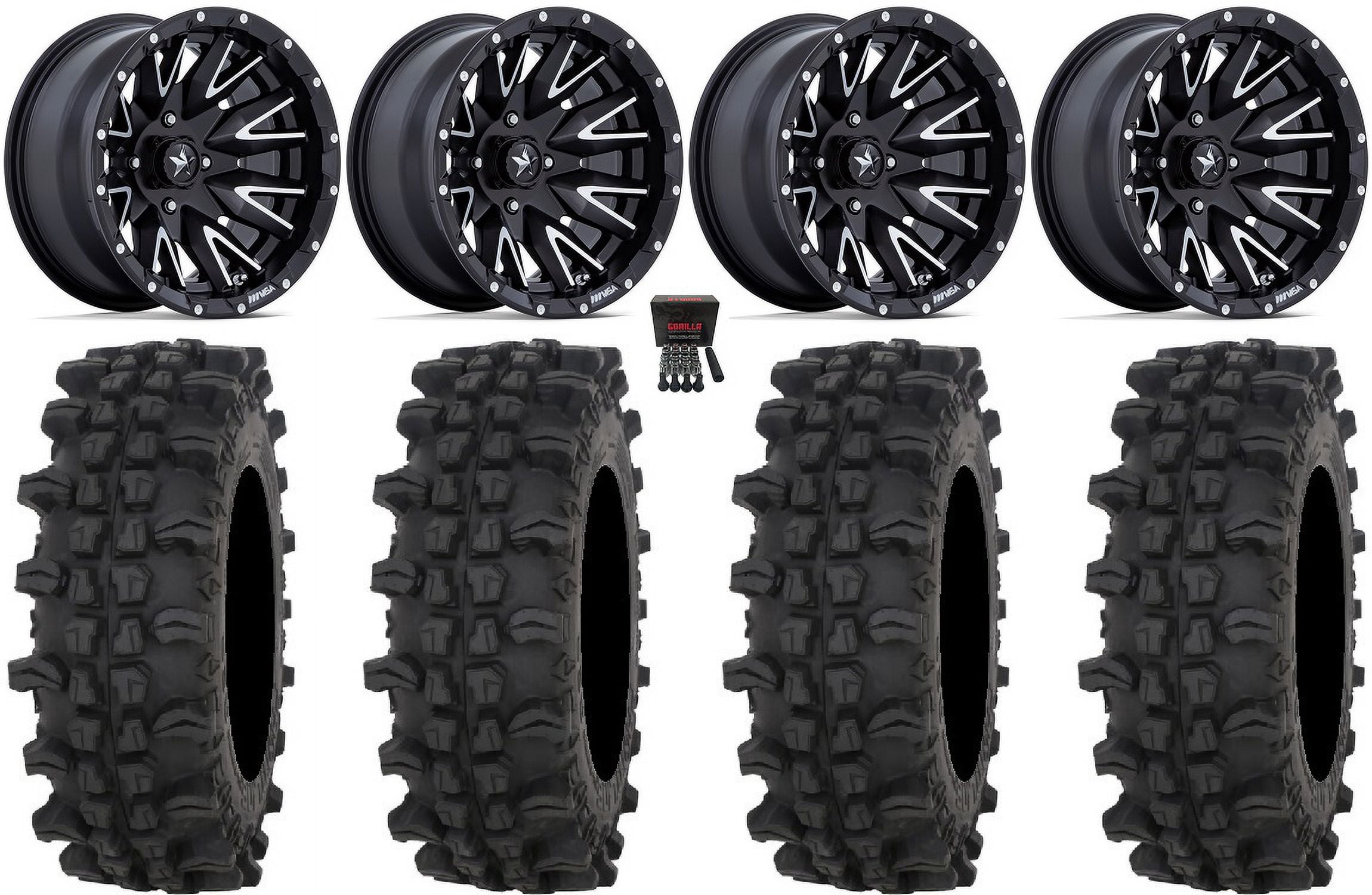 MSA Creed 14" Wheels Machined 28" ACP Tires Honda Foreman Rancher SRA ...