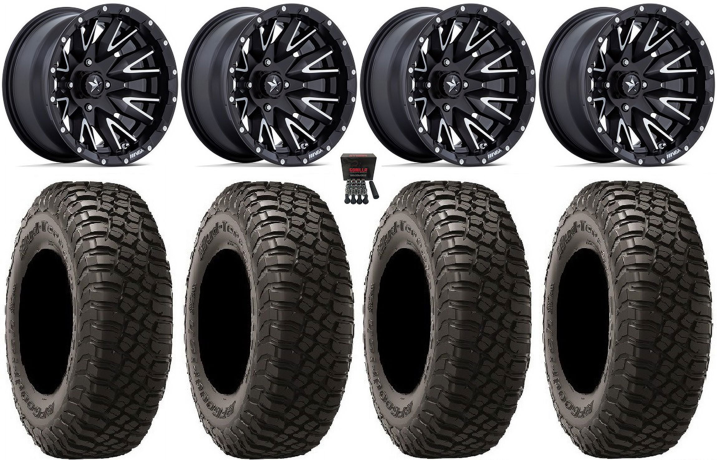 MSA Creed 14" Wheels Machined 28" BFG KM3 Tires Can-Am Commander ...