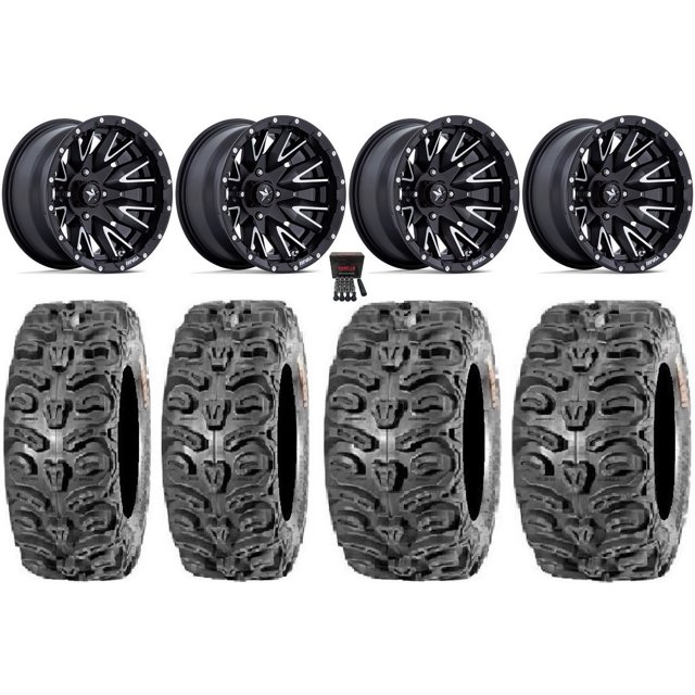 MSA Creed 14" Wheels Machined 28" Bear Claw HTR Tires Sportsman 550 850 1000 - Walmart.com