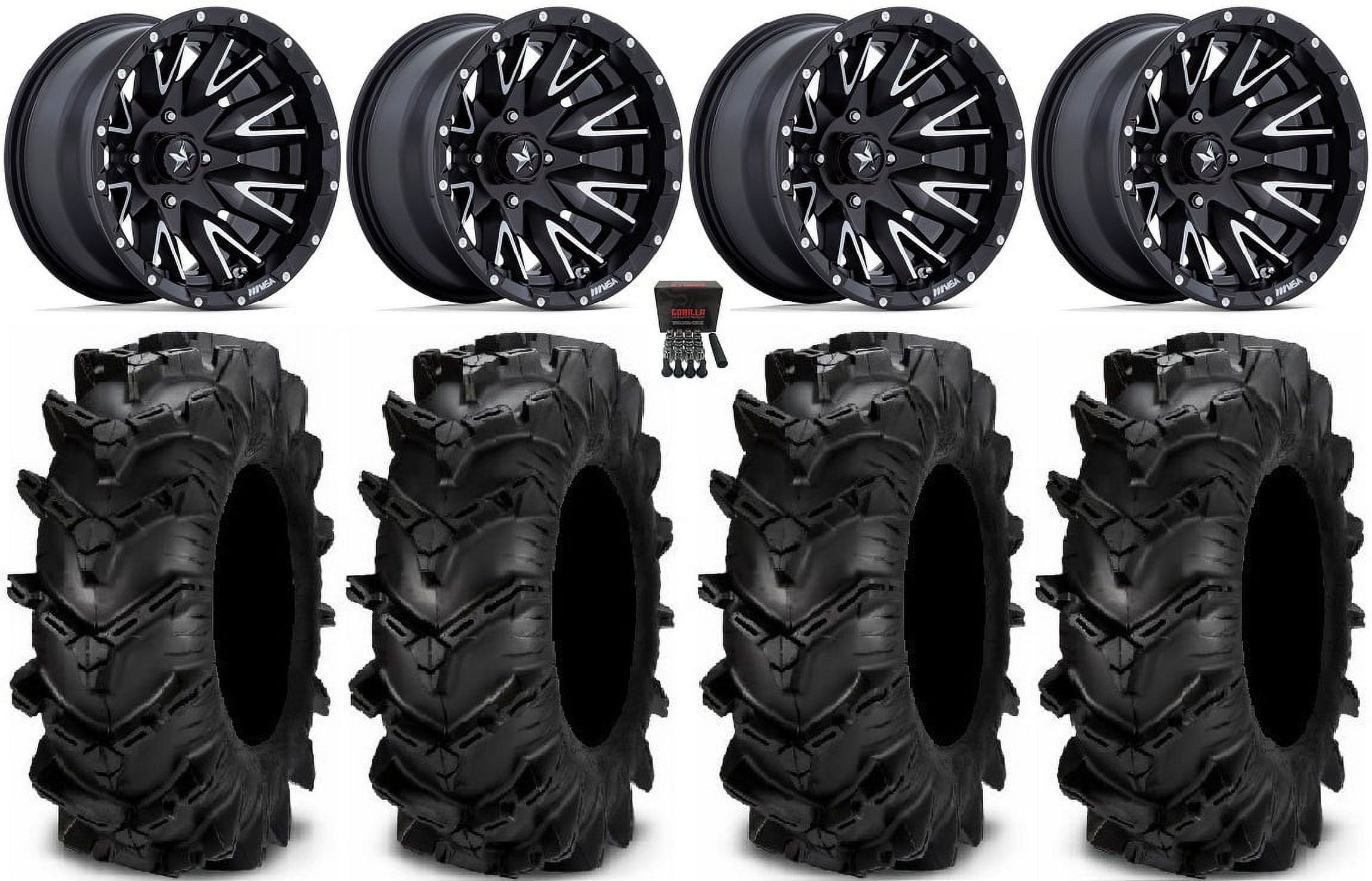 MSA Creed 14" Wheels Machined 28" Cryptid Tires Sportsman RZR Ranger ...
