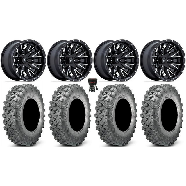 MSA Creed 14" Wheels Machined 28" Lynx SXS Tires Honda Pioneer ...