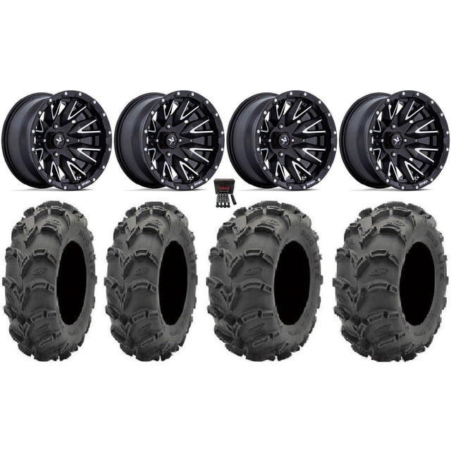 MSA Creed 14" Wheels Machined 28" Mud Lite XL Tires Yamaha Viking ...