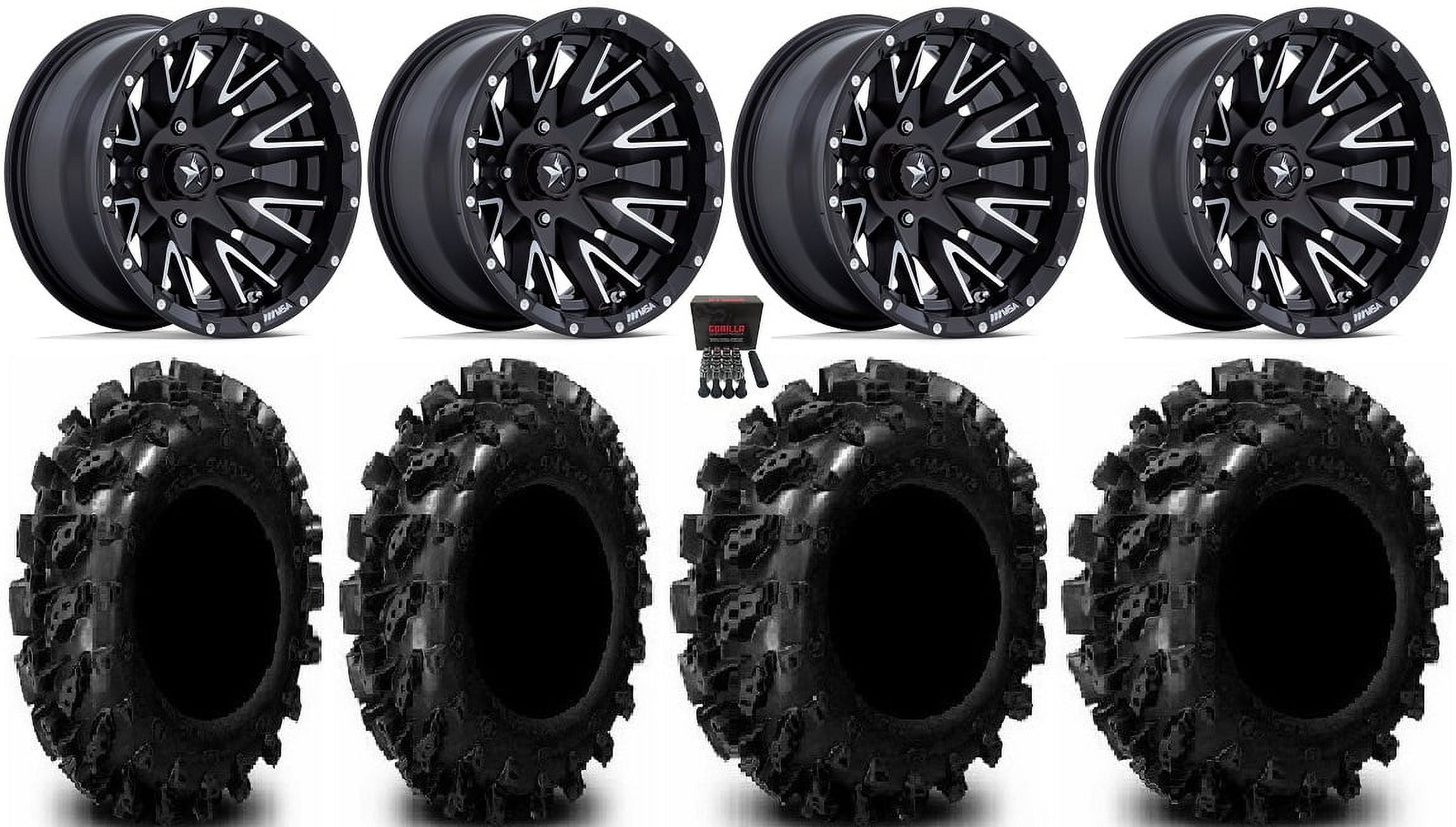 MSA Creed 14" Wheels Machined 28" Swamp Lite Tires Yamaha Viking ...