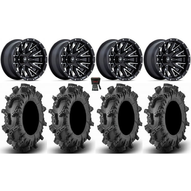 MSA Creed 14" Wheels Machined 28" Terminator Max Tires Sportsman RZR ...