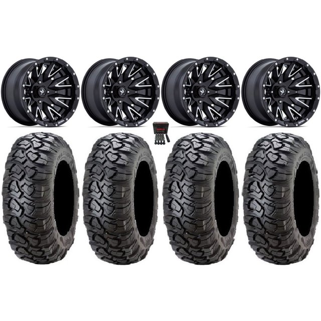MSA Creed 14" Wheels Machined 28" Ultracross Tires Honda Pioneer ...