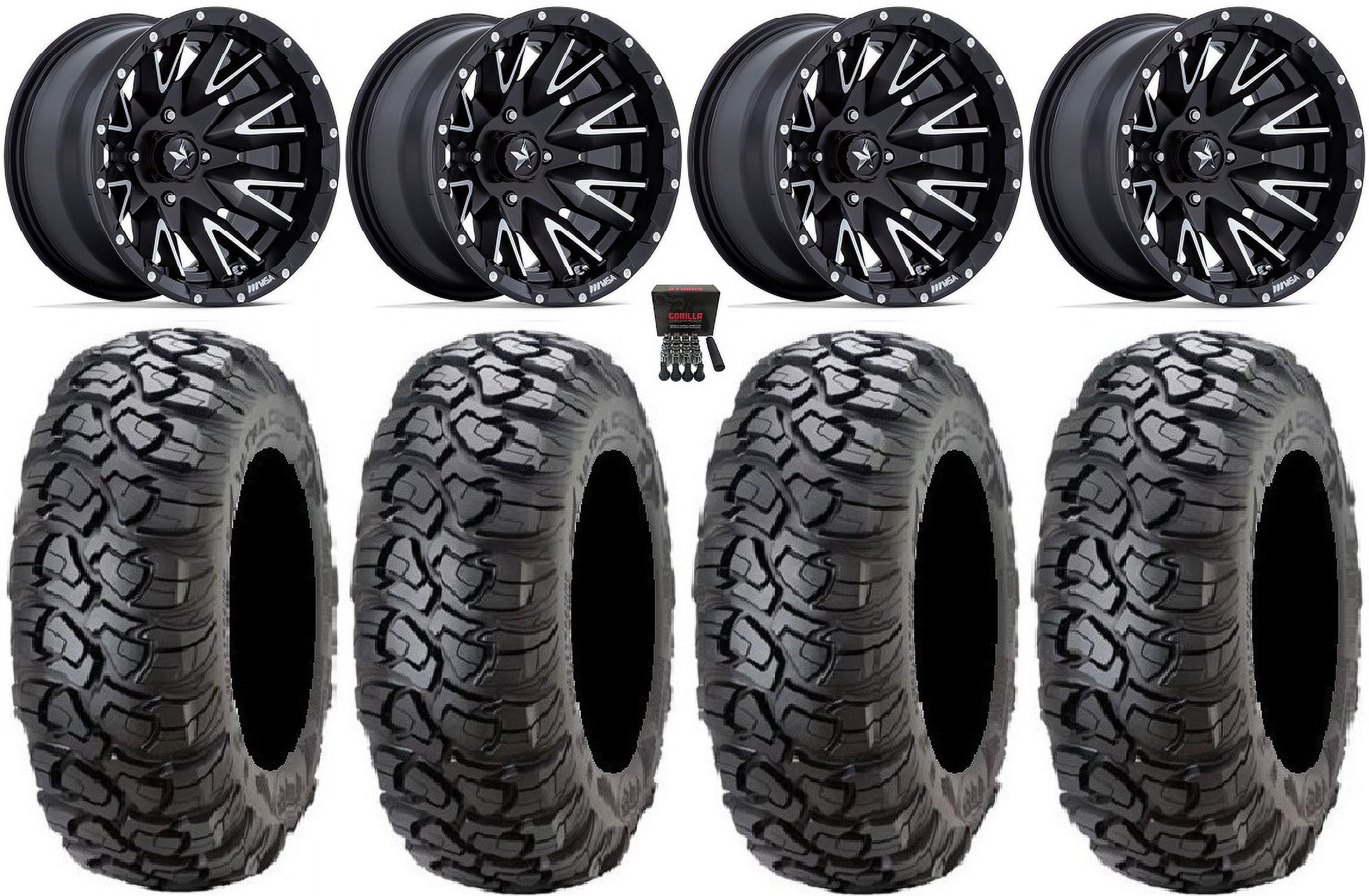 MSA Creed 14" Wheels Machined 28" Ultracross Tires Yamaha Viking ...