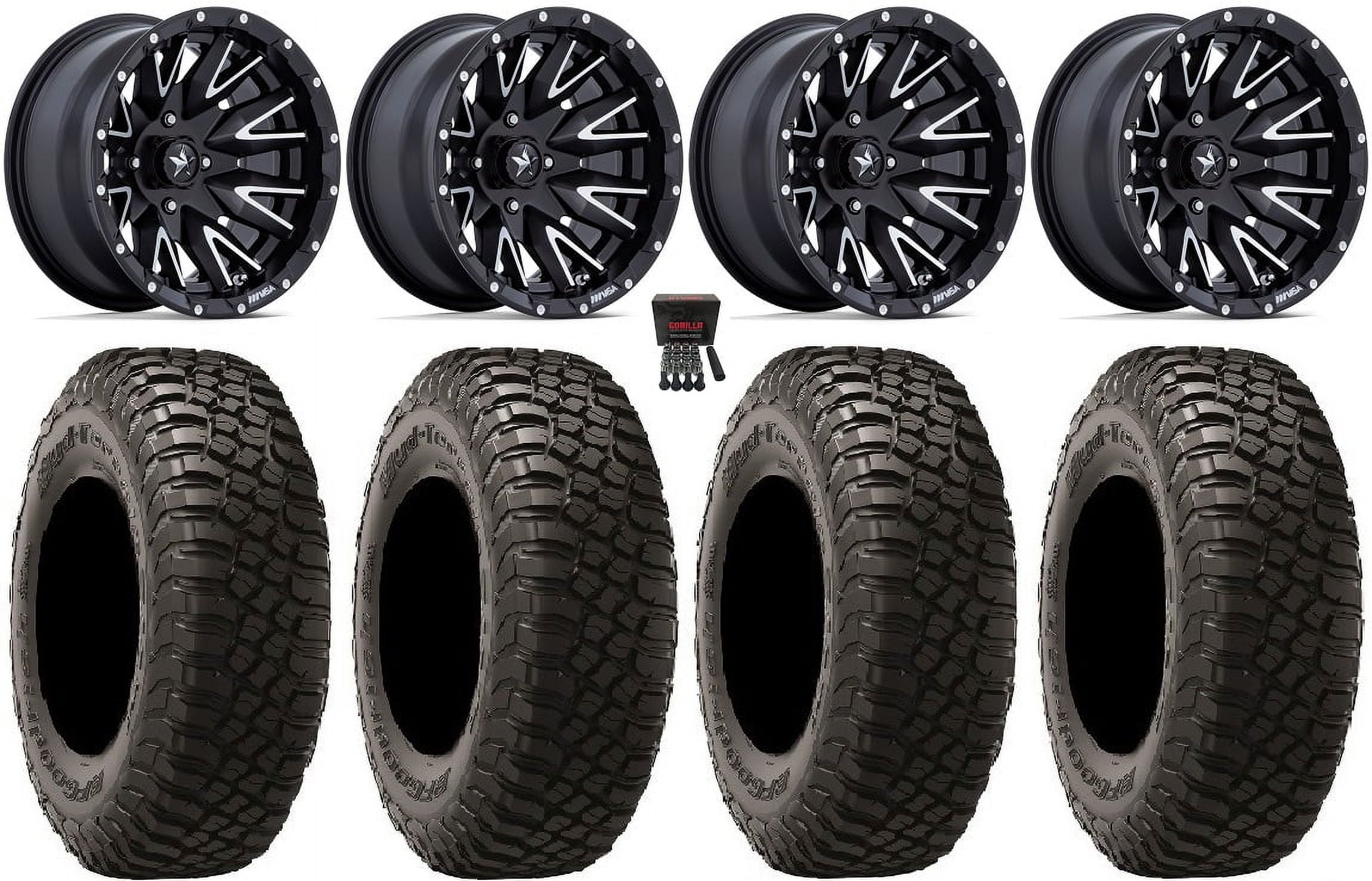MSA Creed 14" Wheels Machined 30" BFG KM3 Tires Can-Am Maverick X3 ...