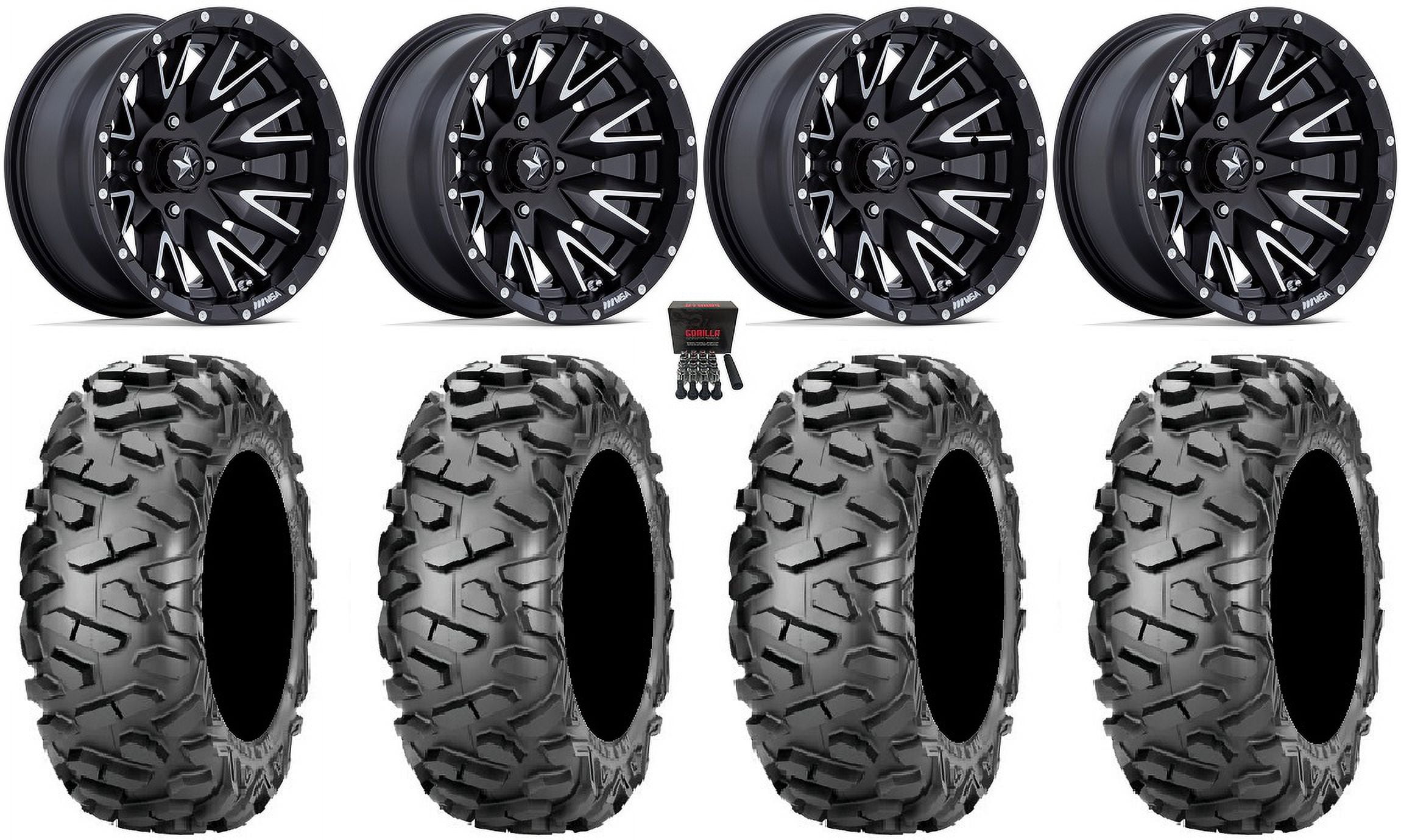 MSA Creed 14" Wheels Machined 30" BigHorn Tires Honda Rincon Yamaha ...