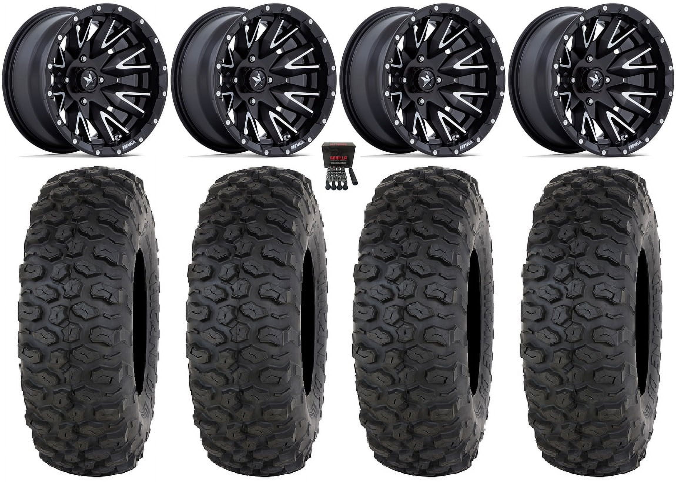 MSA Creed 14" Wheels Machined 30" Chicane DS Tires Polaris RZR XP 1000 ...