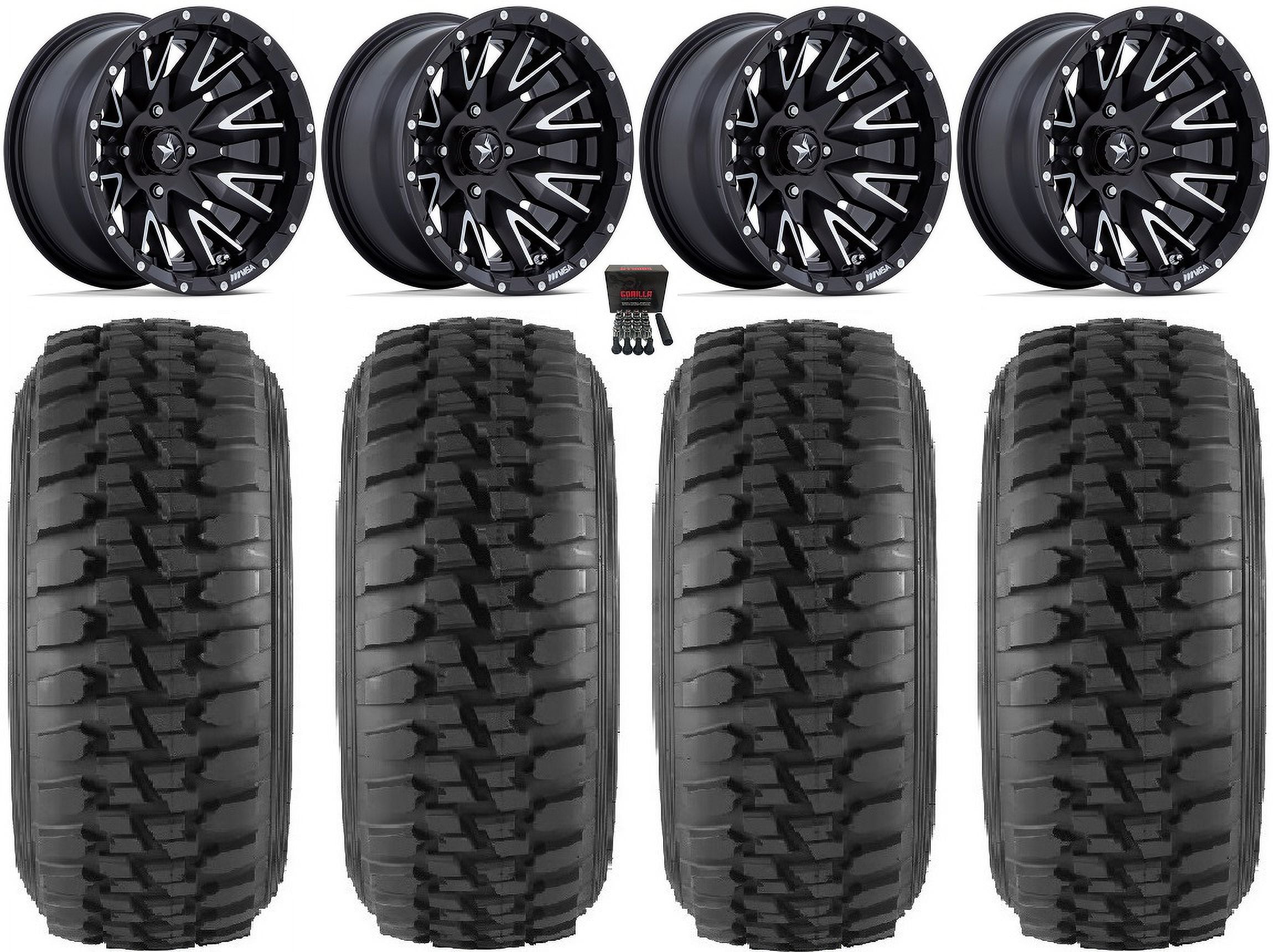 MSA Creed 14" Wheels Machined 30" Desert Series Tires Sportsman RZR ...