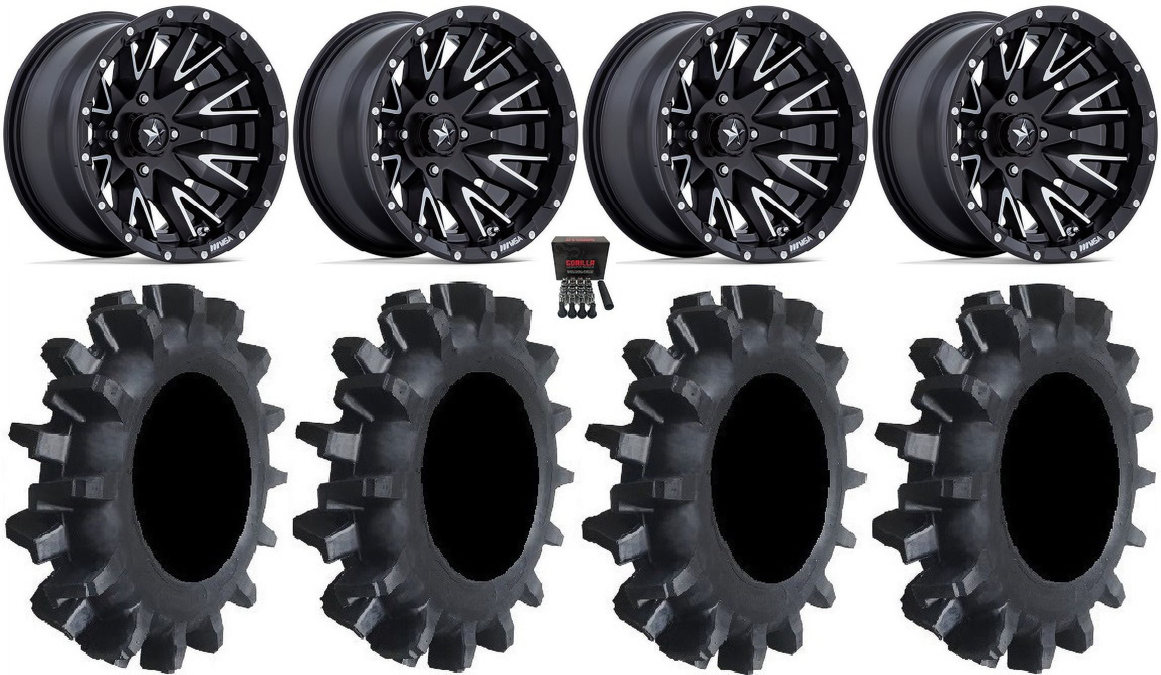MSA Creed 14" Wheels Machined 30" Interforce II Tires Honda Rincon ...