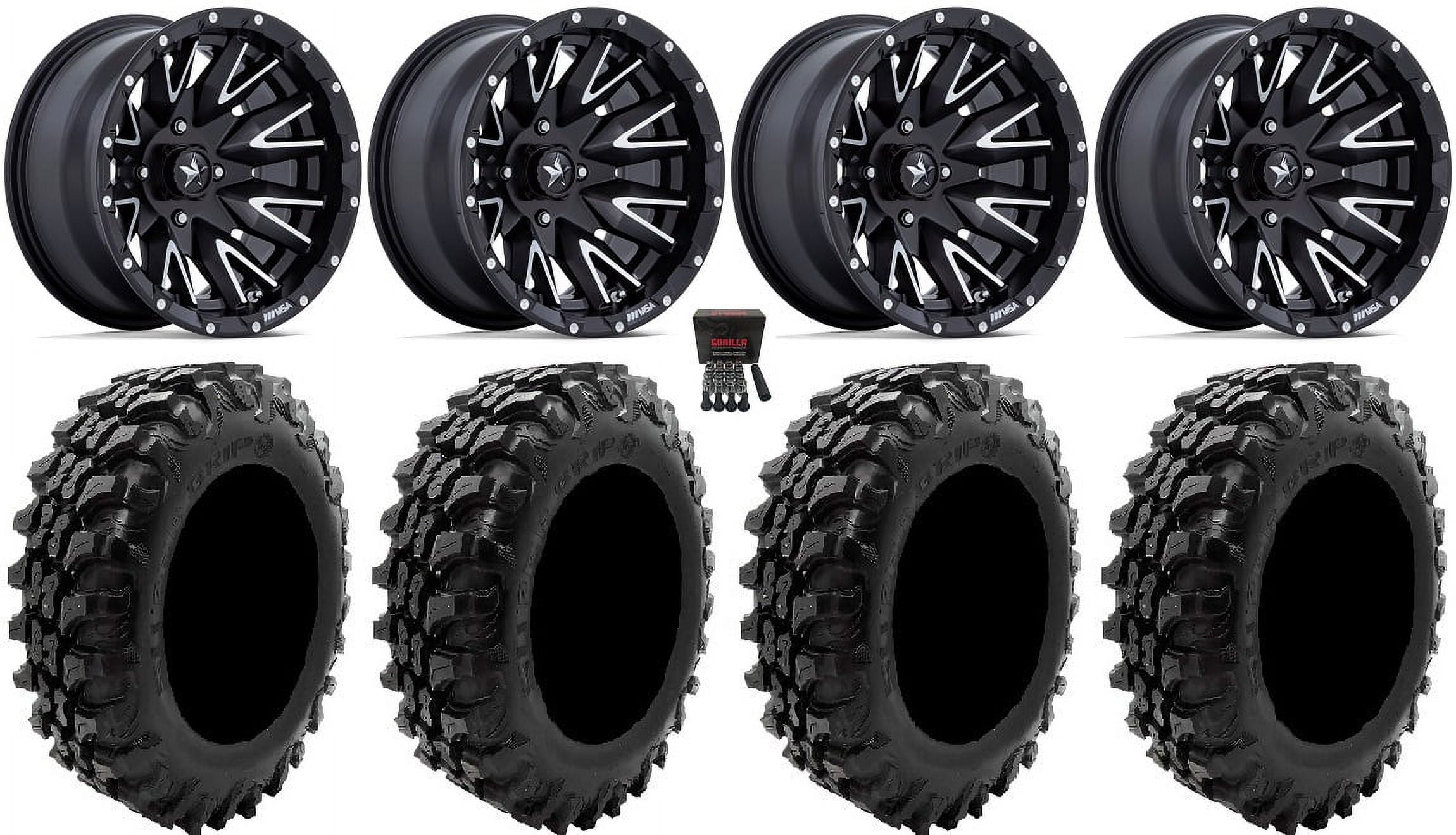 MSA Creed 14" Wheels Machined 30" K9 XT Kev Tires Sportsman RZR Ranger ...
