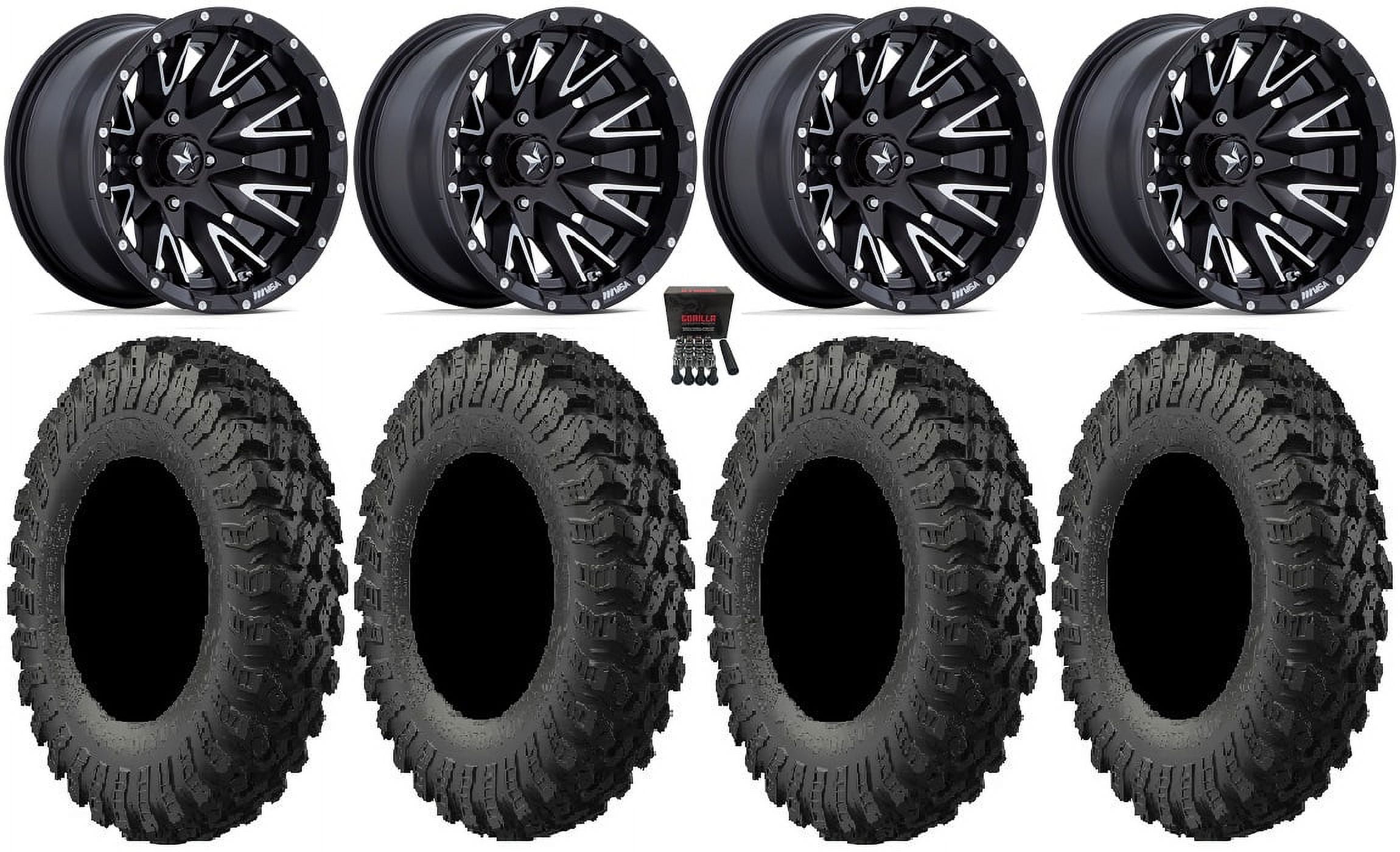 MSA Creed 14" Wheels Machined 30" MotoRally Tires Honda Pioneer ...