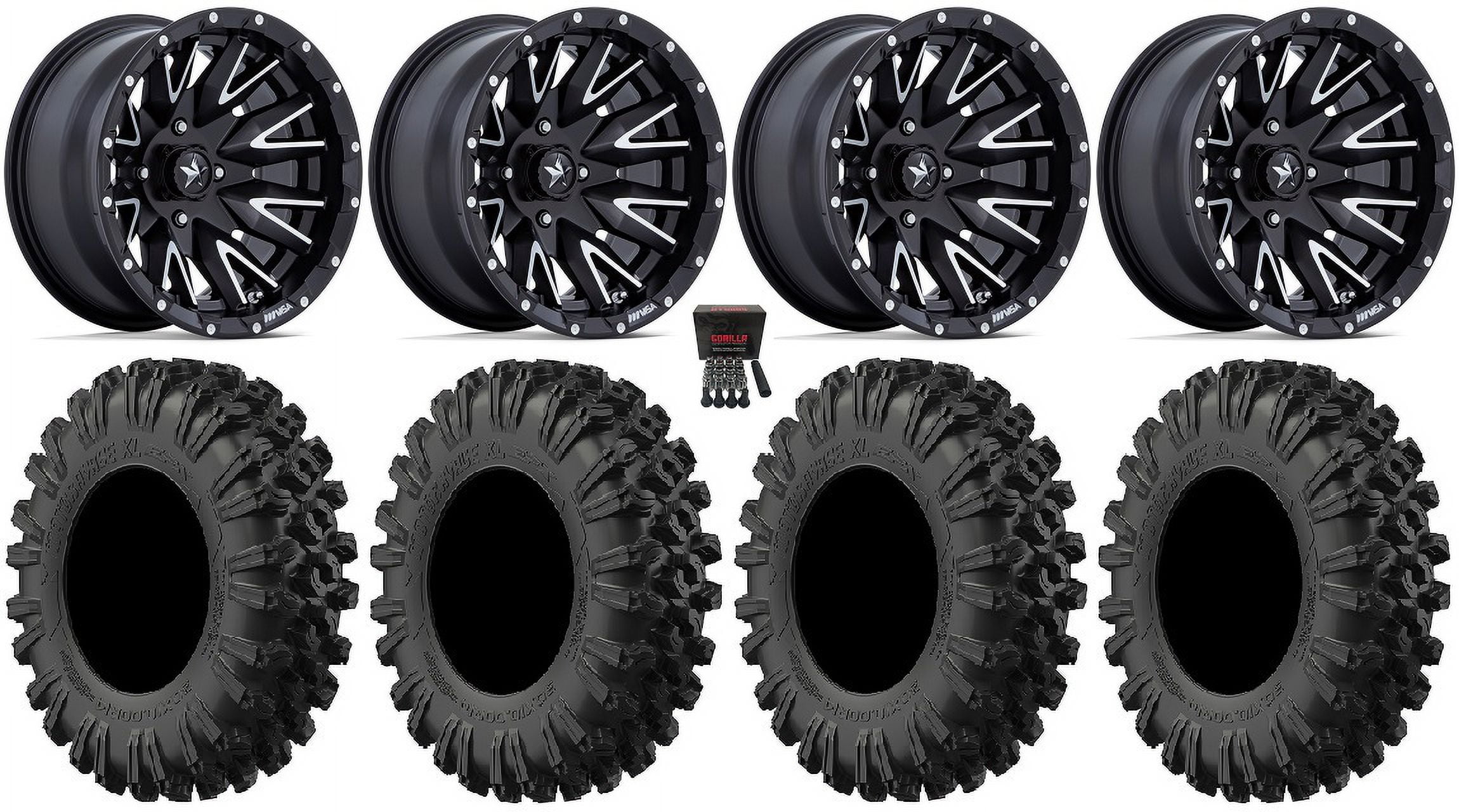 MSA Creed 14" Wheels Machined 30" MotoRavage XL Tires Polaris RZR XP ...