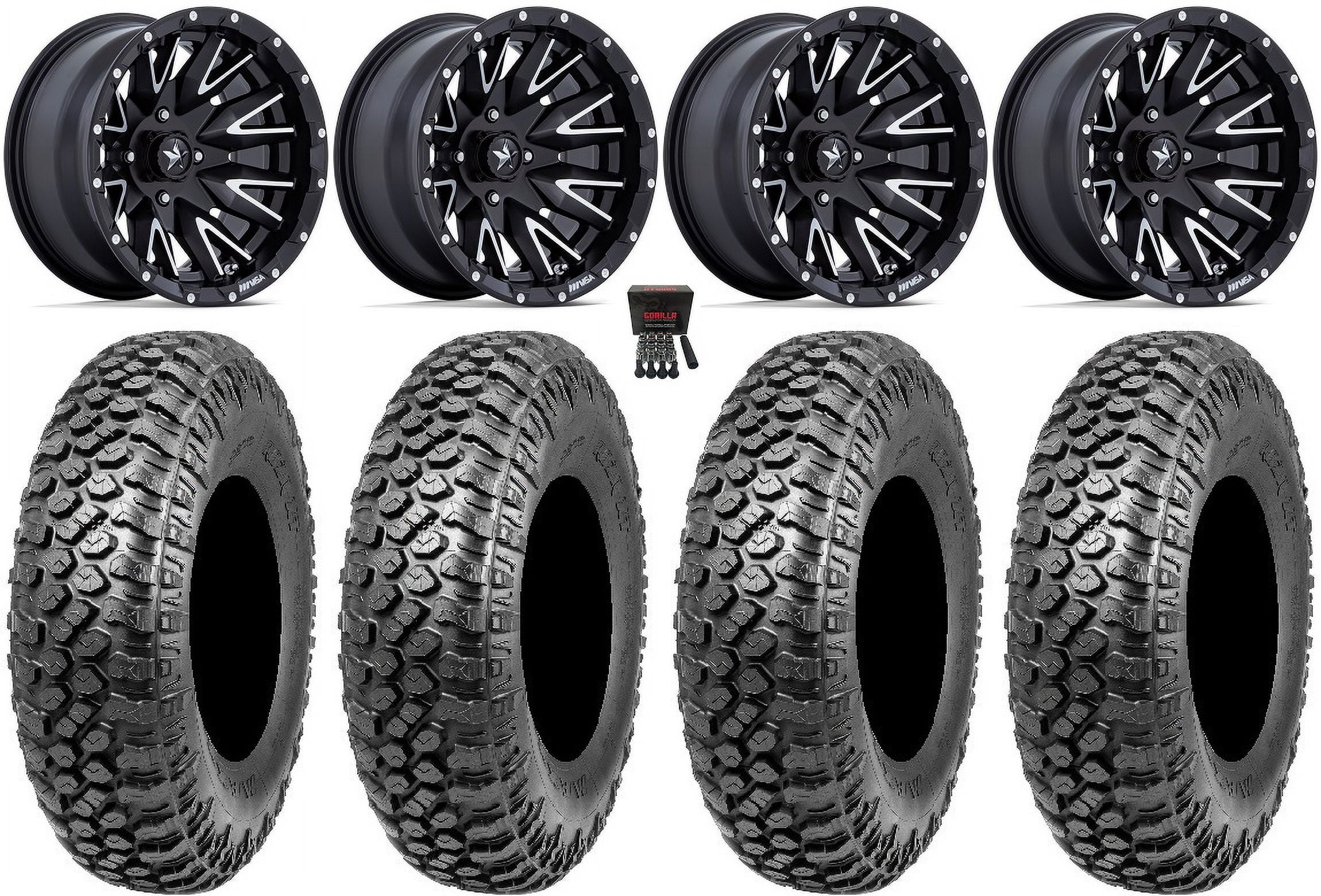 MSA Creed 14" Wheels Machined 30" RAZR XT Tires Yamaha Viking Wolverine ...