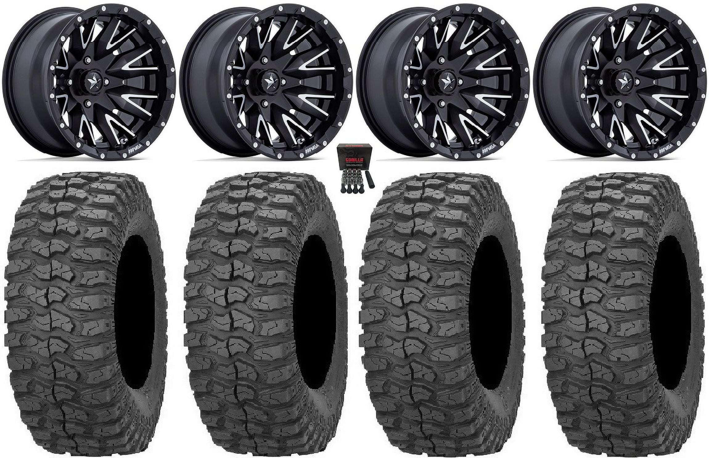 MSA Creed 14" Wheels Machined 30" Rock-A-Billy Tires Honda Pioneer ...