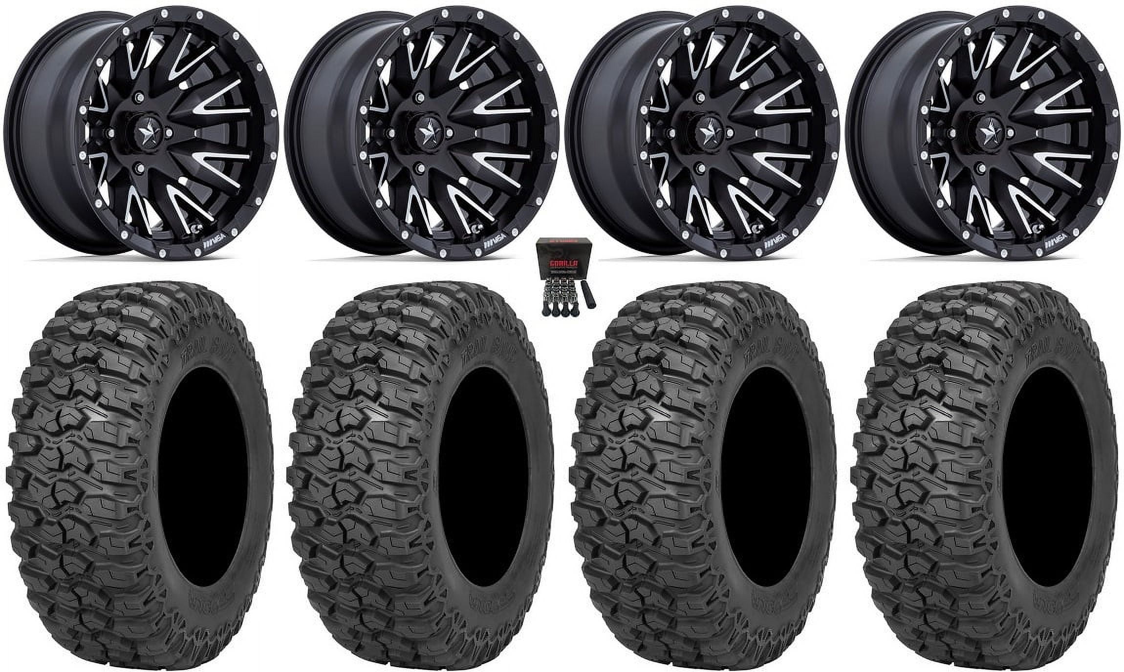 MSA Creed 14" Wheels Machined 30" Trail Saw 2.0 Tires Can-Am Commander ...