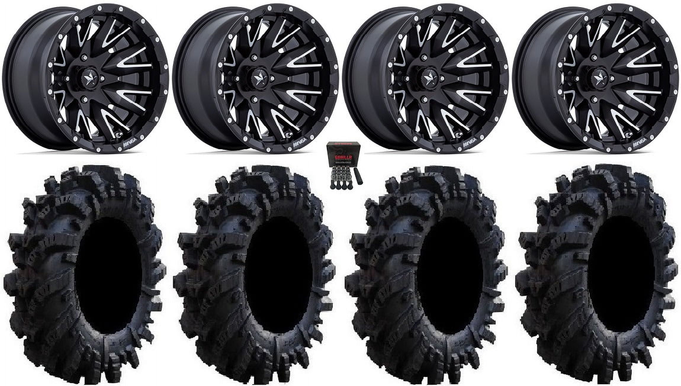 MSA Creed 14" Wheels Machined 32" Intimidator Tires Yamaha Viking ...