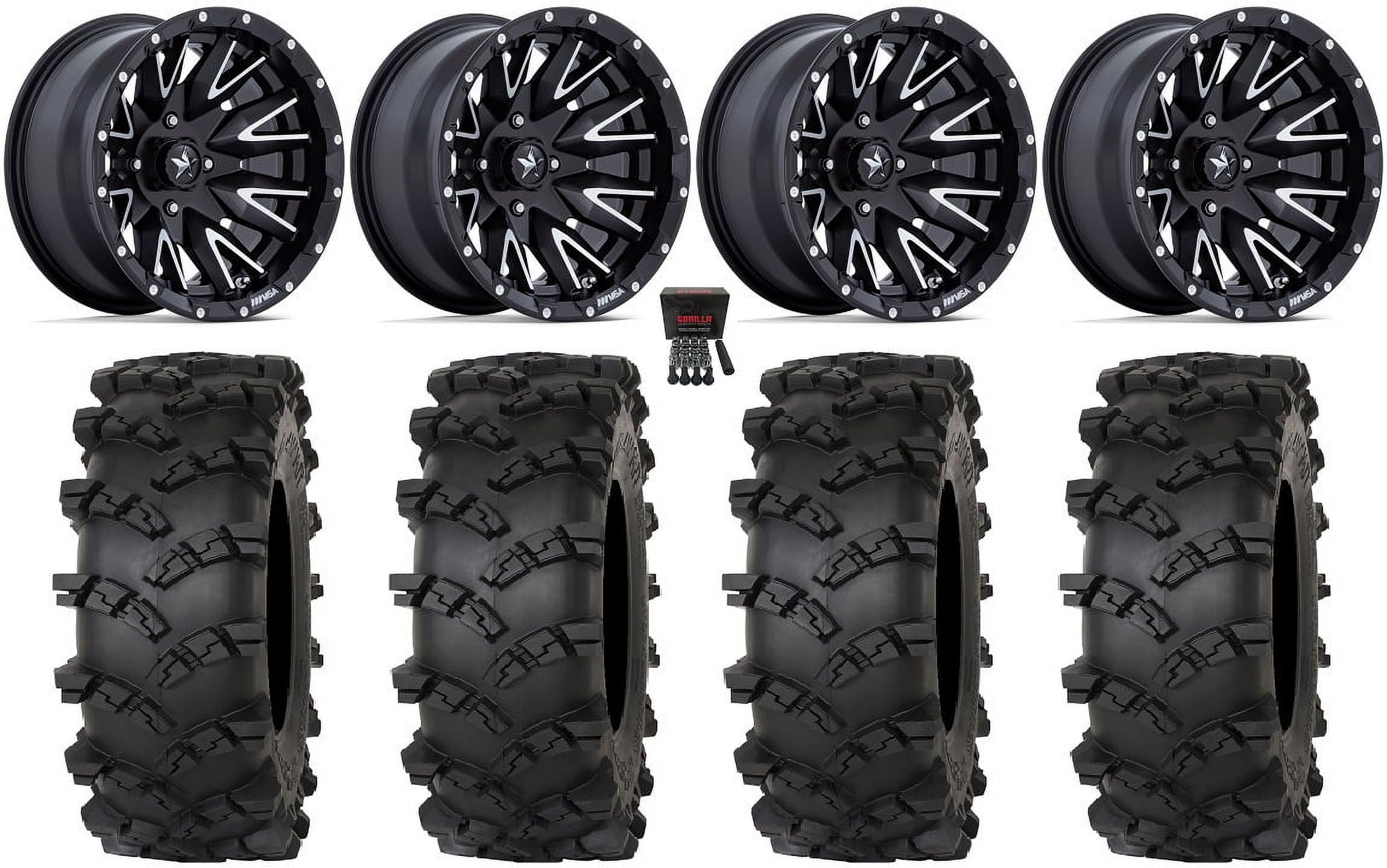 MSA Creed 14" Wheels Machined 32" Outlaw M/T Tires Can-Am Maverick X3 ...