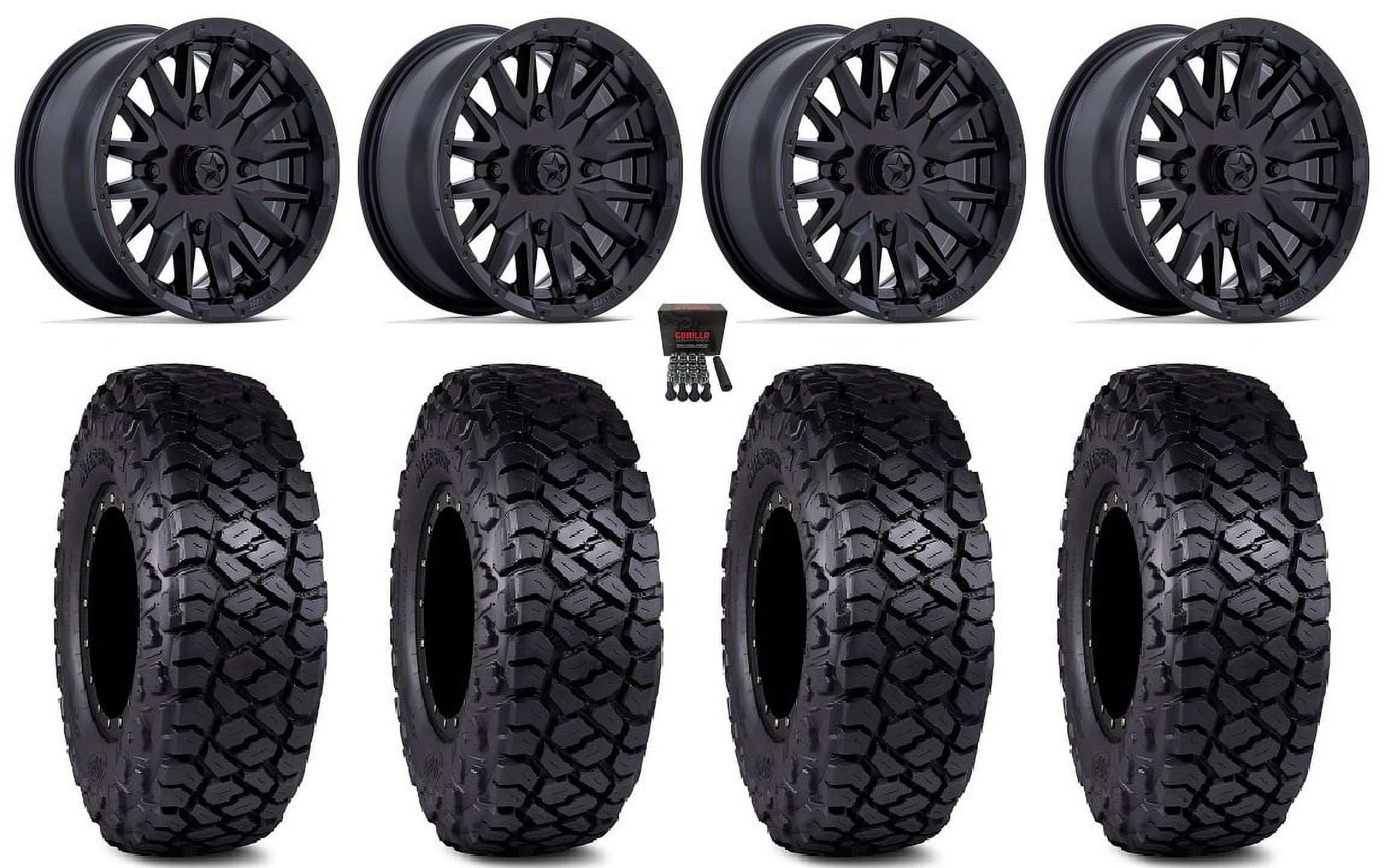 MSA Creed 15" Wheels Black 30" Intersect Tires Can-Am Maverick X3 ...