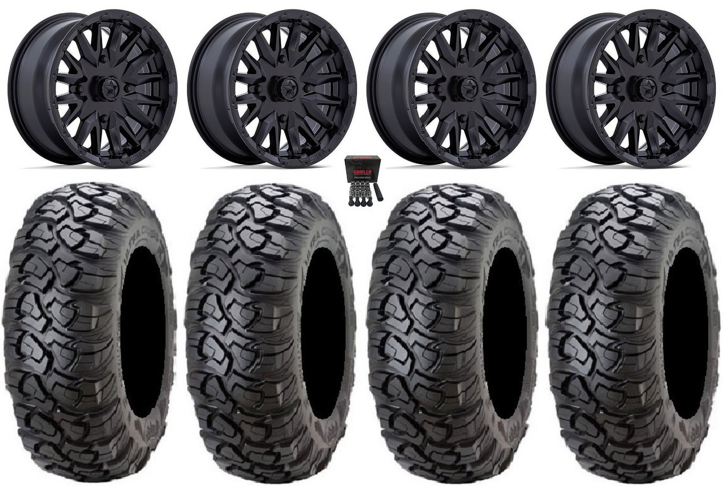 MSA Creed 15" Wheels Black 31" Ultracross Tires Kawasaki Teryx Mule ...