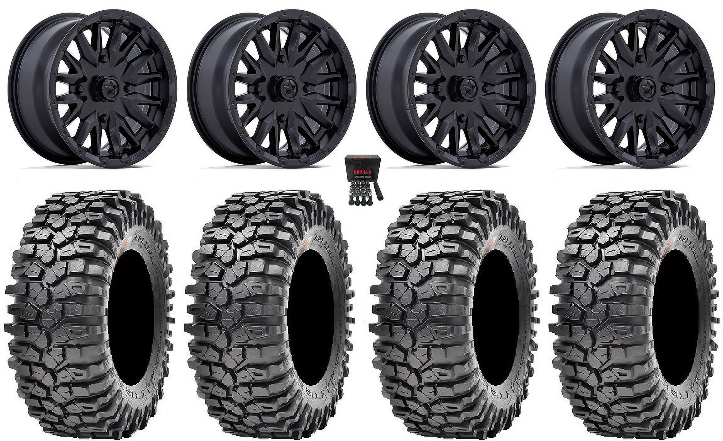 MSA Creed 15" Wheels Black 32" Roxxzilla Tires Can-Am Maverick X3 ...