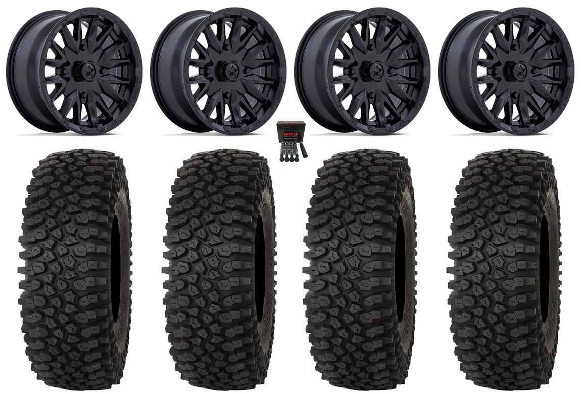 MSA Creed 15" Wheels Black 35" Roctane STX Tires Yamaha Viking ...