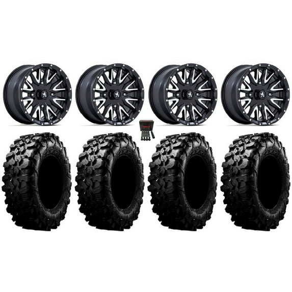MSA Creed 15" Wheels Machined 29" Carnivore Tires Can-Am Commander ...