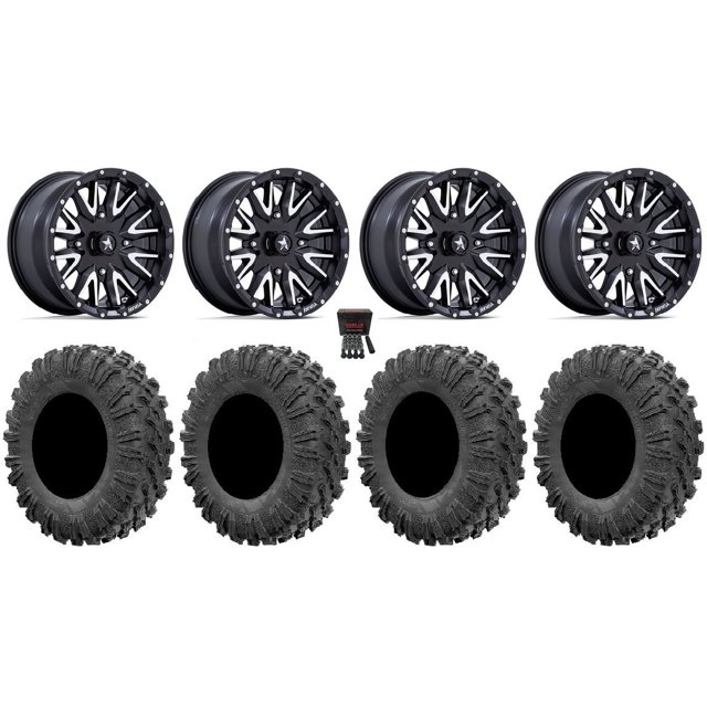 MSA Creed 15" Wheels Machined 32" MotoRavage Tires Polaris RZR XP 1000 ...