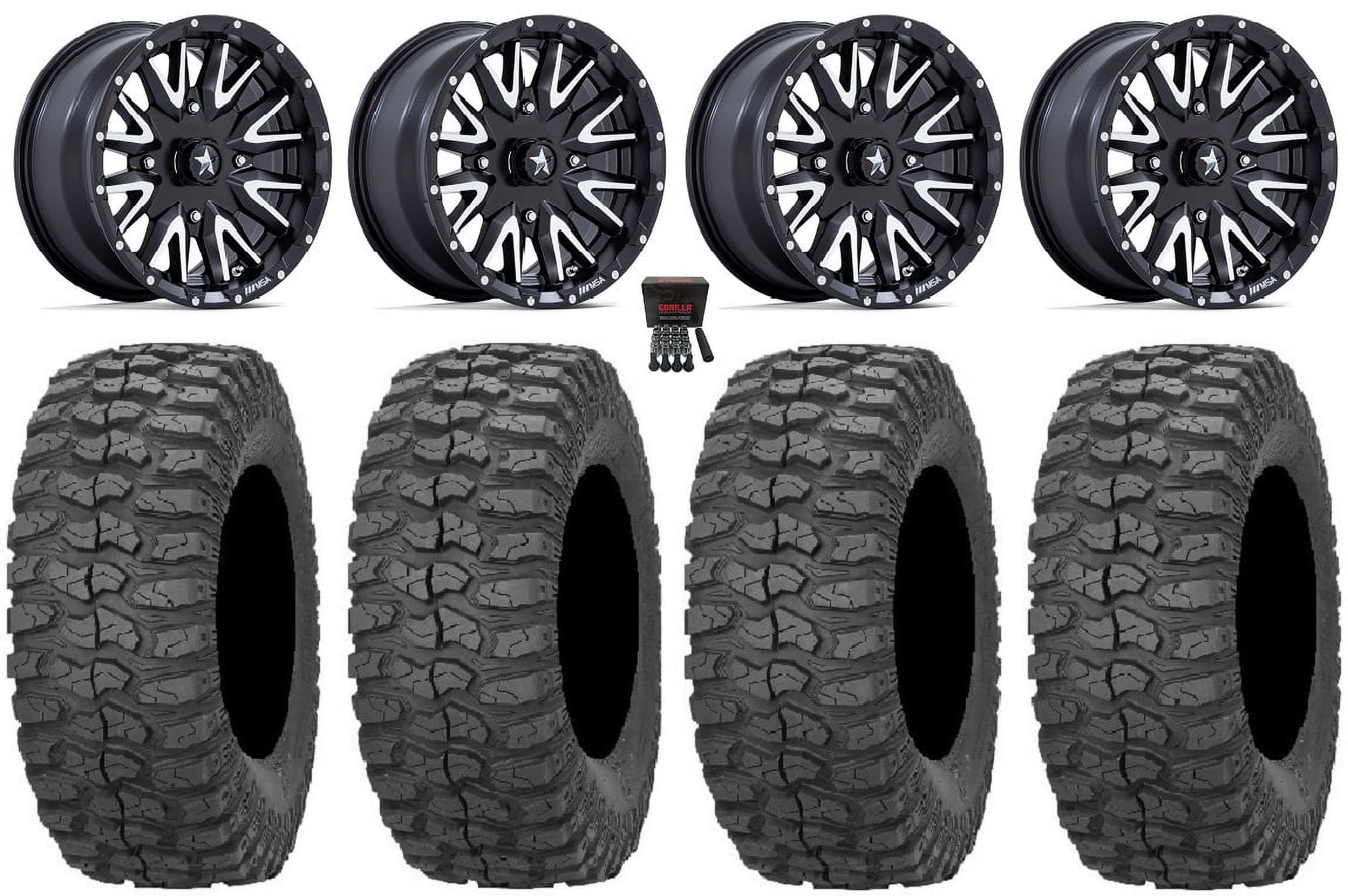 MSA Creed 15" Wheels Machined 32" Rock-A-Billy Tires Polaris RZR XP ...