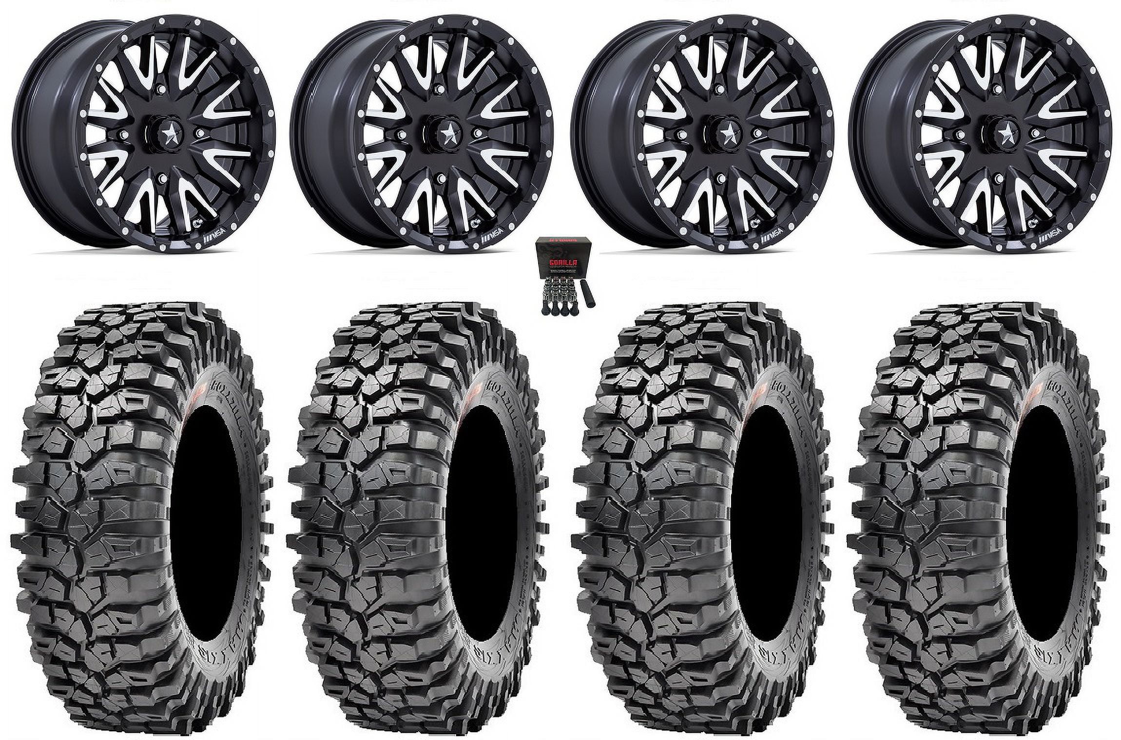 MSA Creed 15" Wheels Machined 32" Roxxzilla 396 Tires Can-Am Commander ...