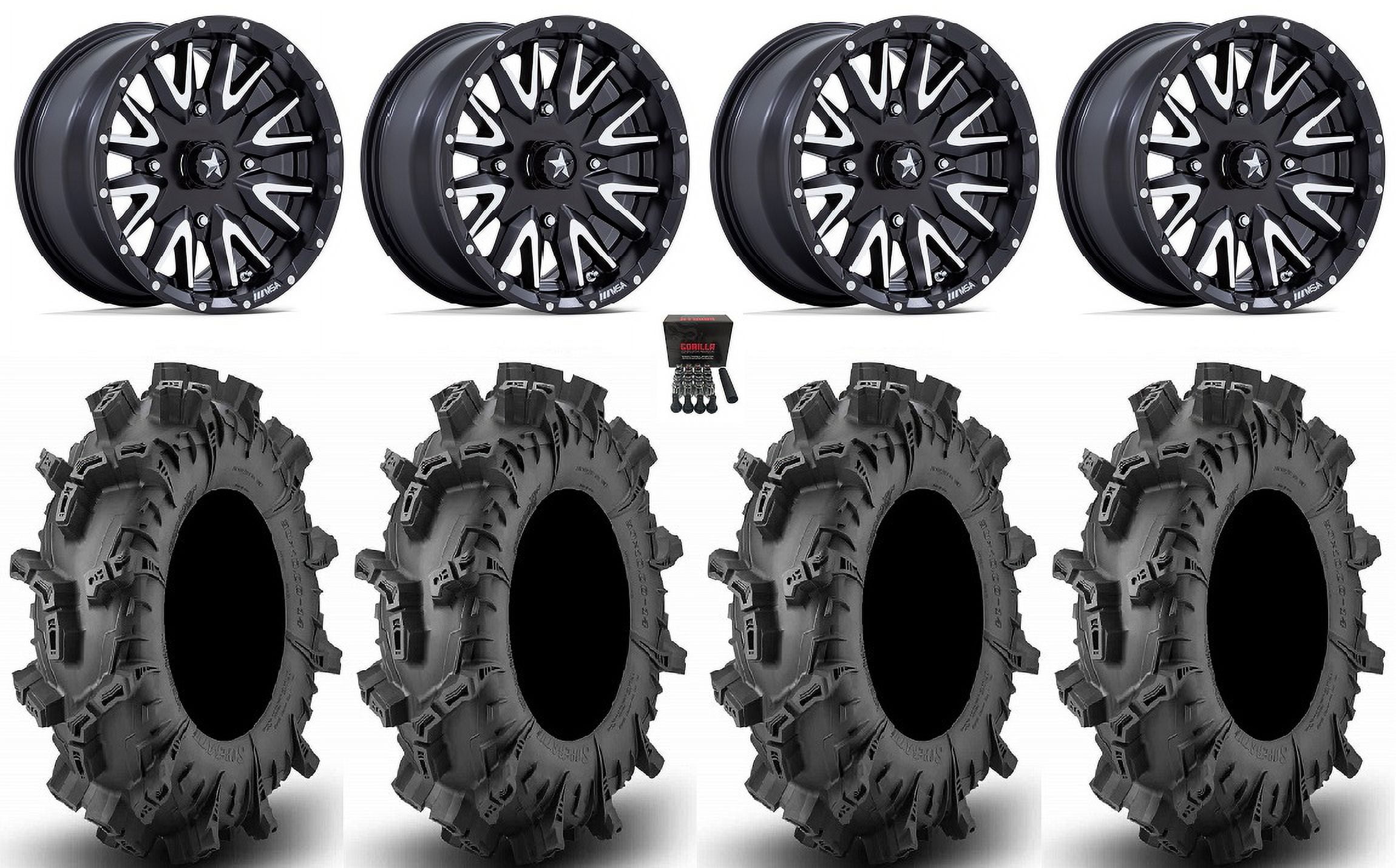 MSA Creed 15" Wheels Machined 32" Terminator Max Tires Can-Am Commander ...