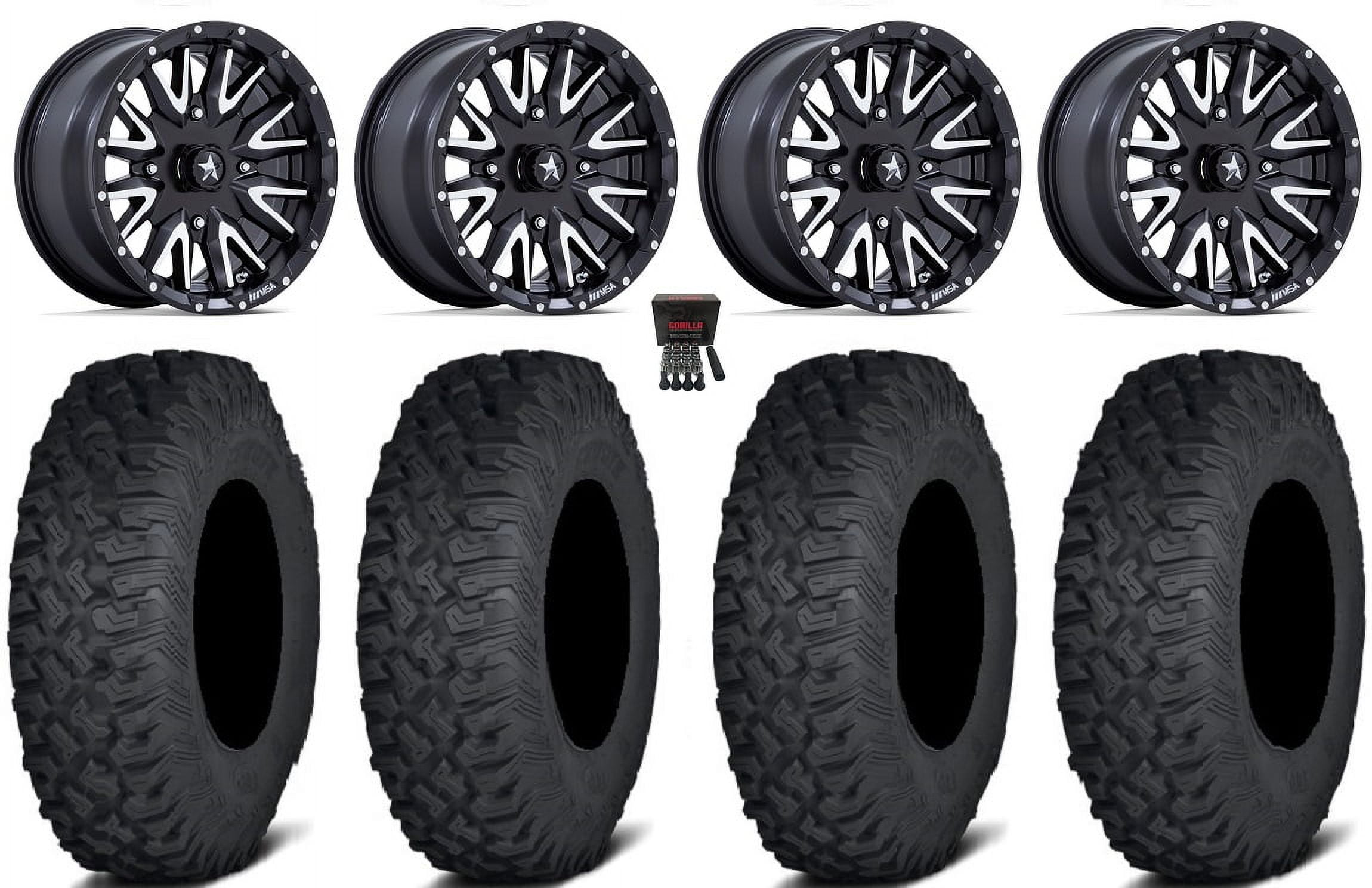 MSA Creed 15" Wheels Machined 33" Coyote Tires Can-Am Commander ...