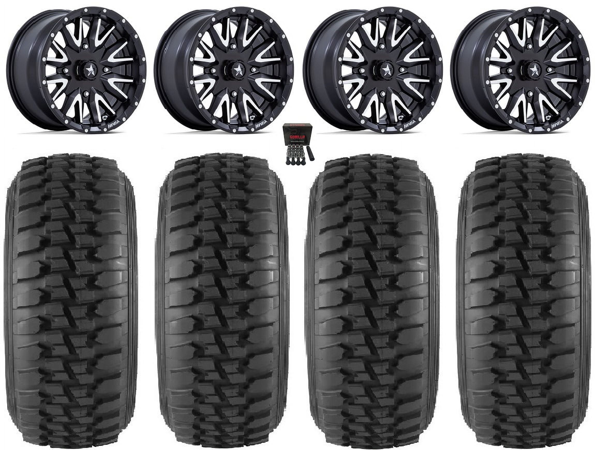 MSA Creed 15" Wheels Machined 33" Desert Series Tires Sportsman RZR ...