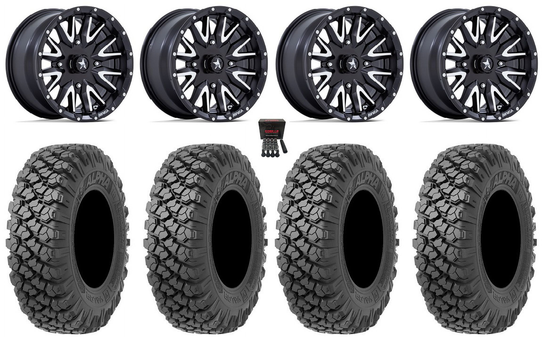 MSA Creed 15" Wheels Machined 35" Alpha Tires Can-Am Maverick X3 ...