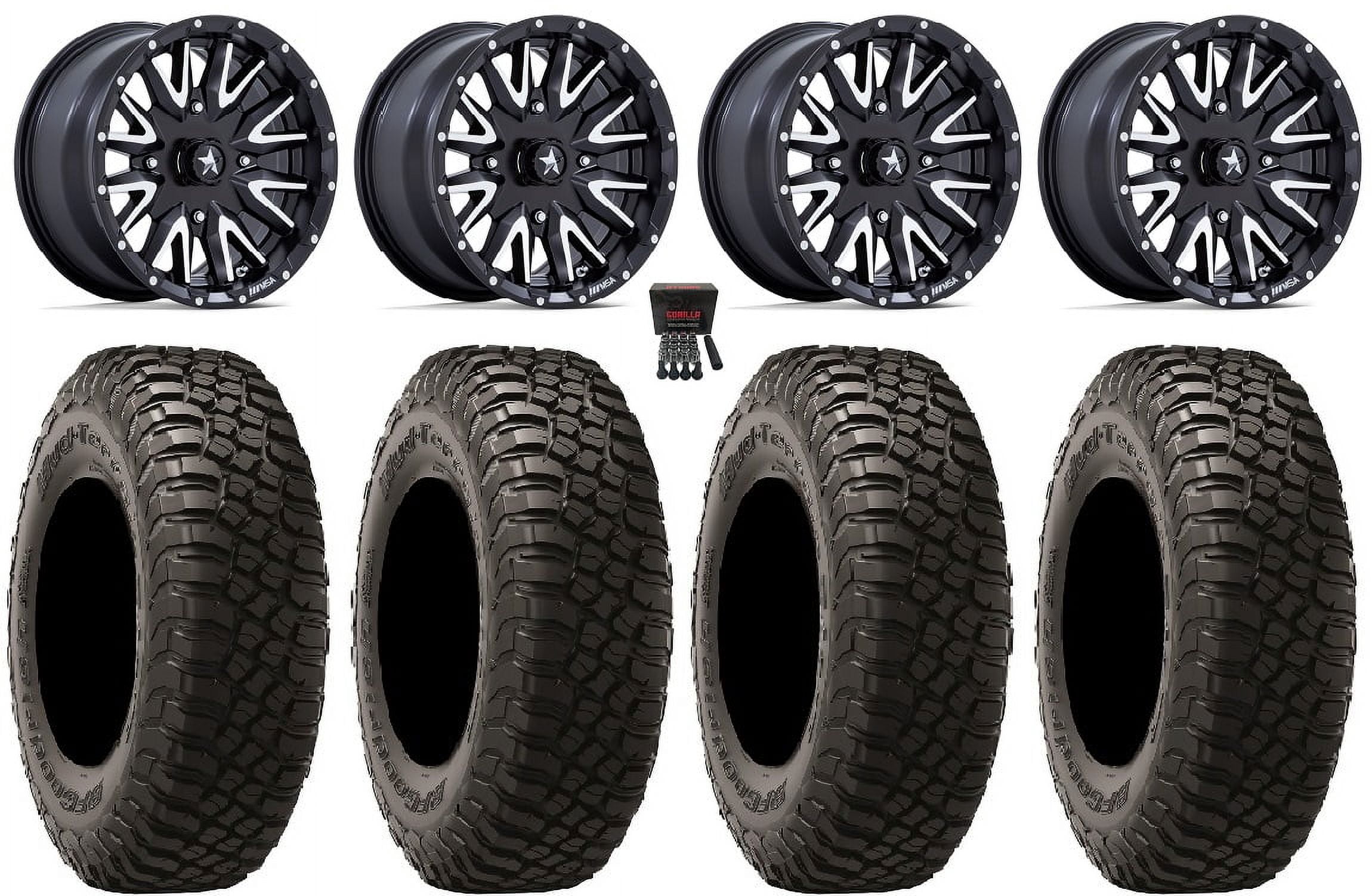 MSA Creed 15" Wheels Machined 35" BFG KM3 Tires Can-Am Commander ...