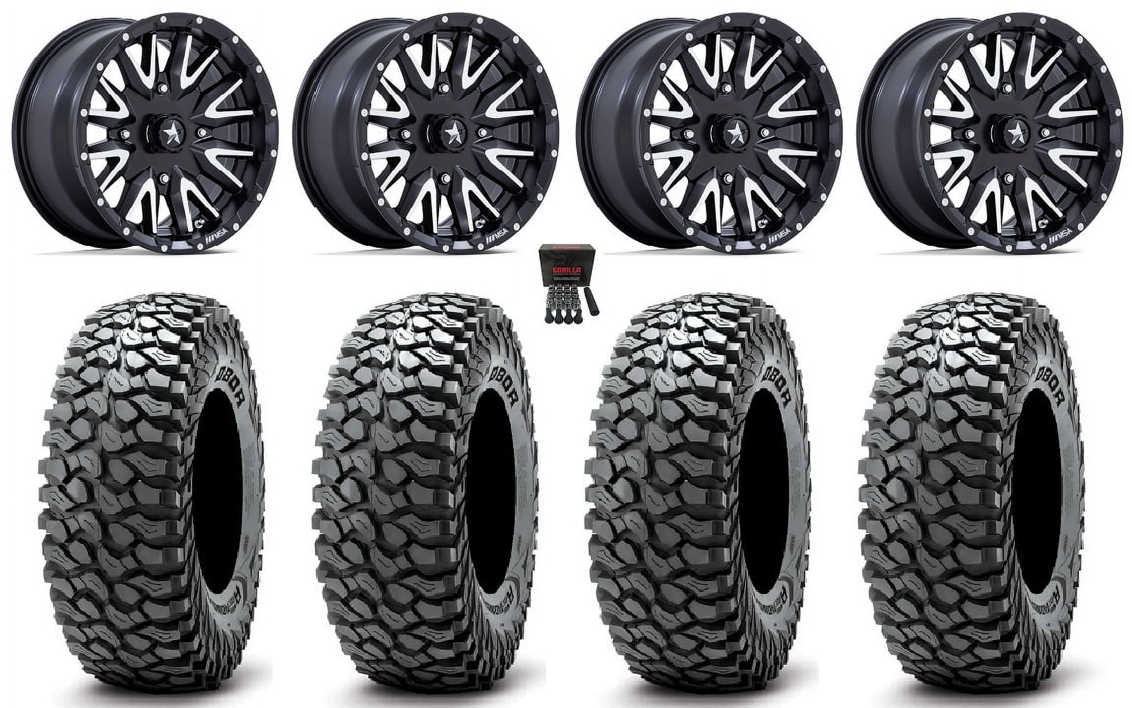 MSA Creed 15" Wheels Machined 35" RocScraper Tires Can-Am Maverick X3 ...