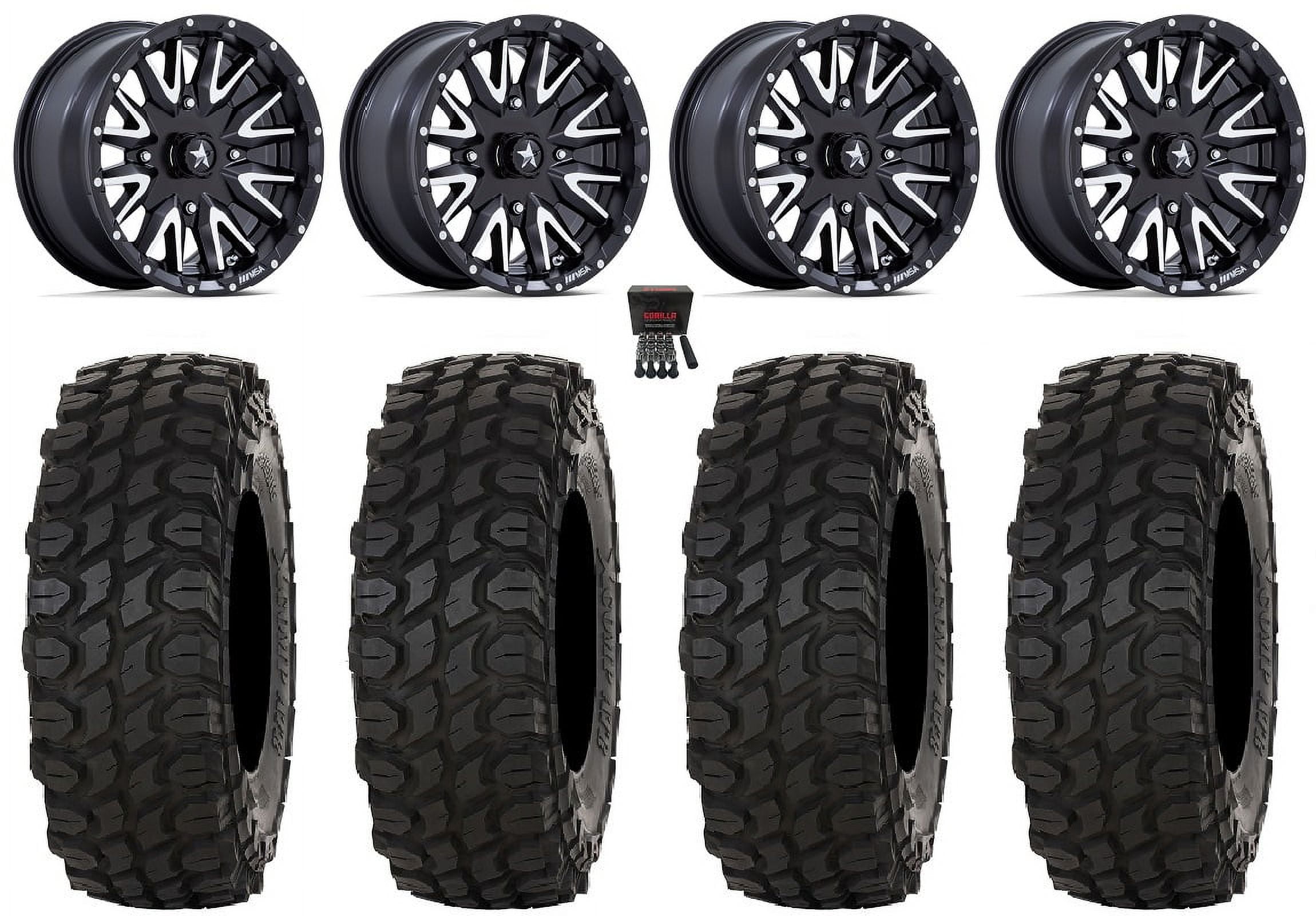 MSA Creed 15" Wheels Machined 35" XComp ATR Tires Can-Am Commander ...
