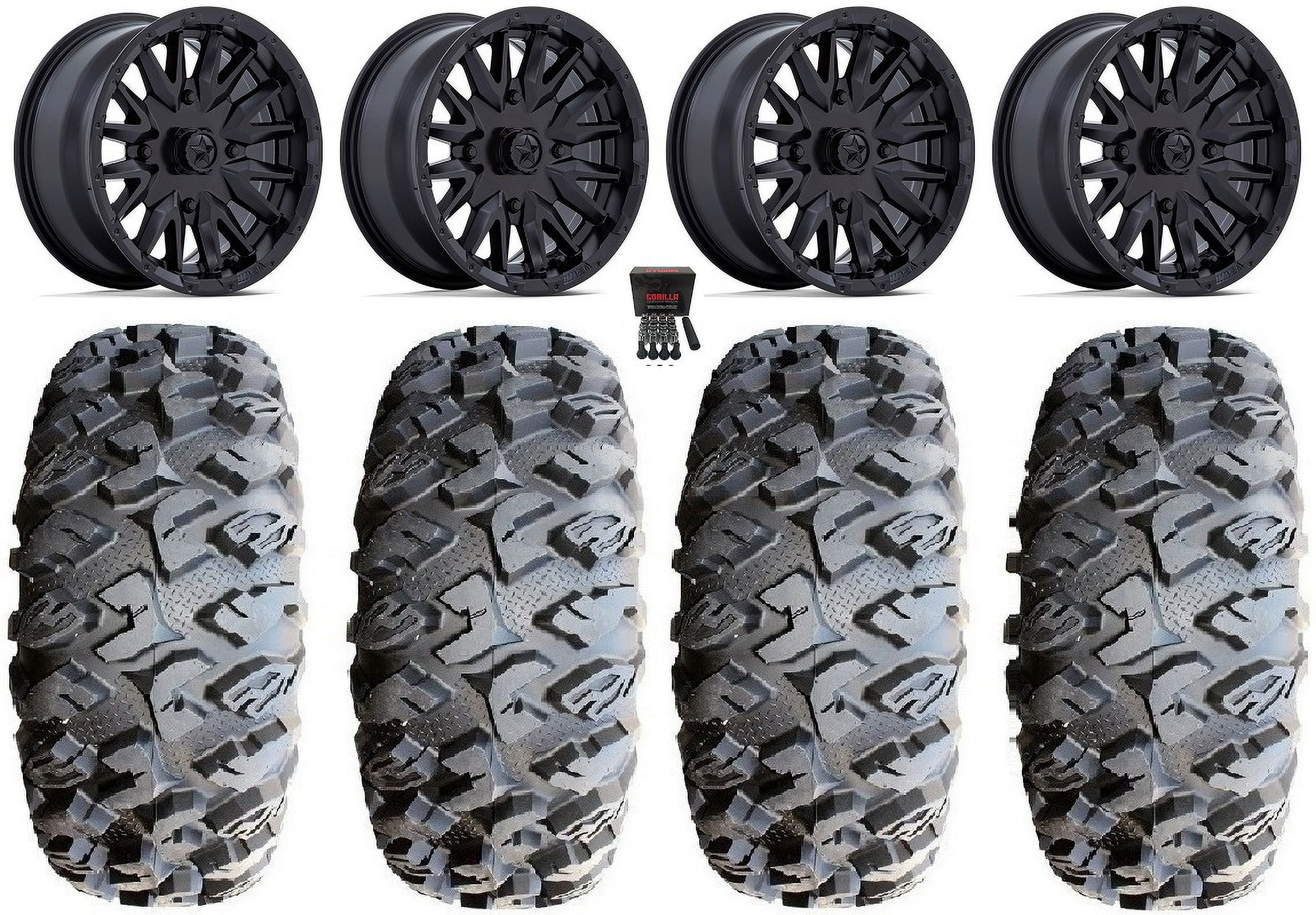 MSA Creed 16" Wheels Black 32" MotoClaw Tires Polaris RZR XP 1000 / PRO ...