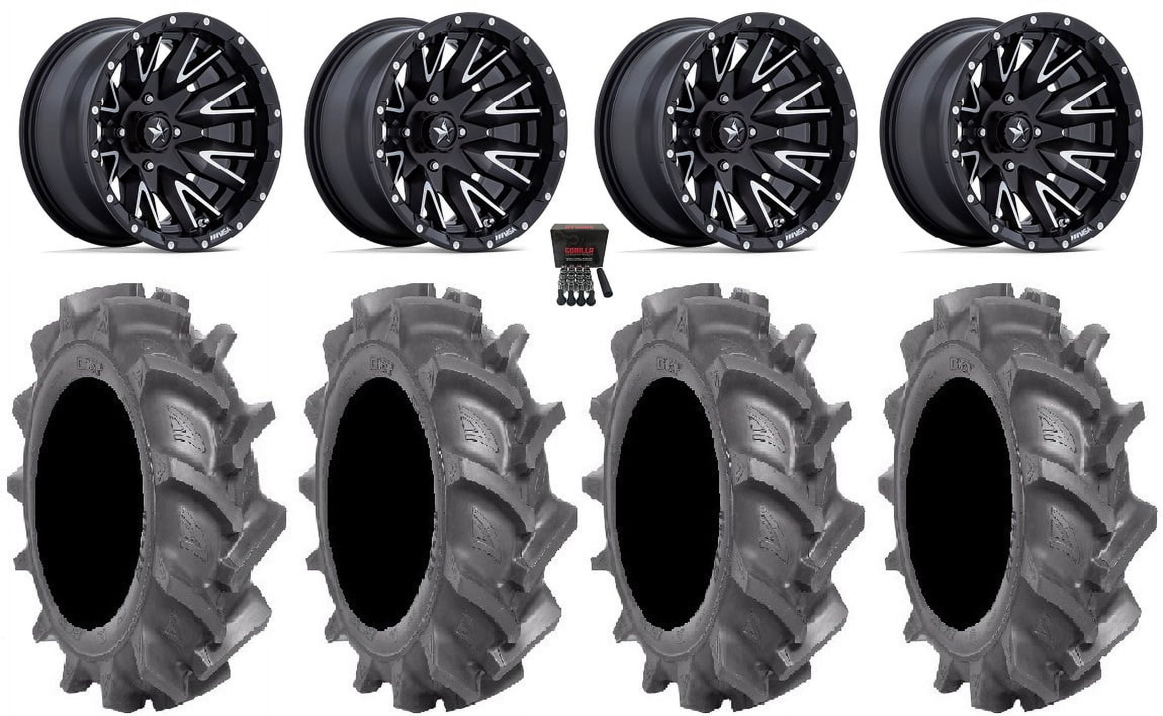 MSA Creed 16" Wheels Machined 31" BKT AT 171 Tires Honda Rincon Yamaha ...