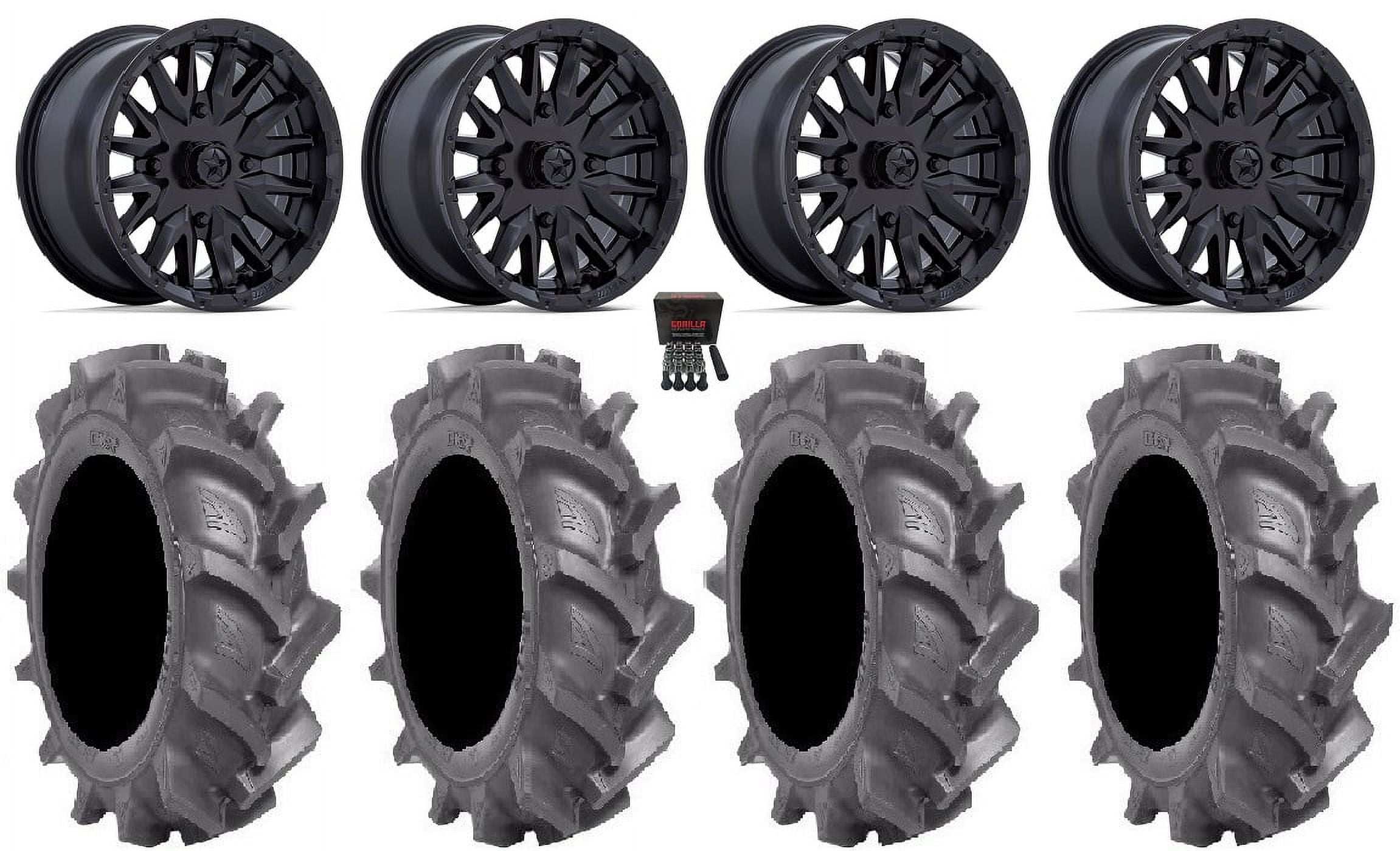 MSA Creed 24" Wheels Black 40" BKT AT 171 Tires Polaris RZR XP 1000 ...
