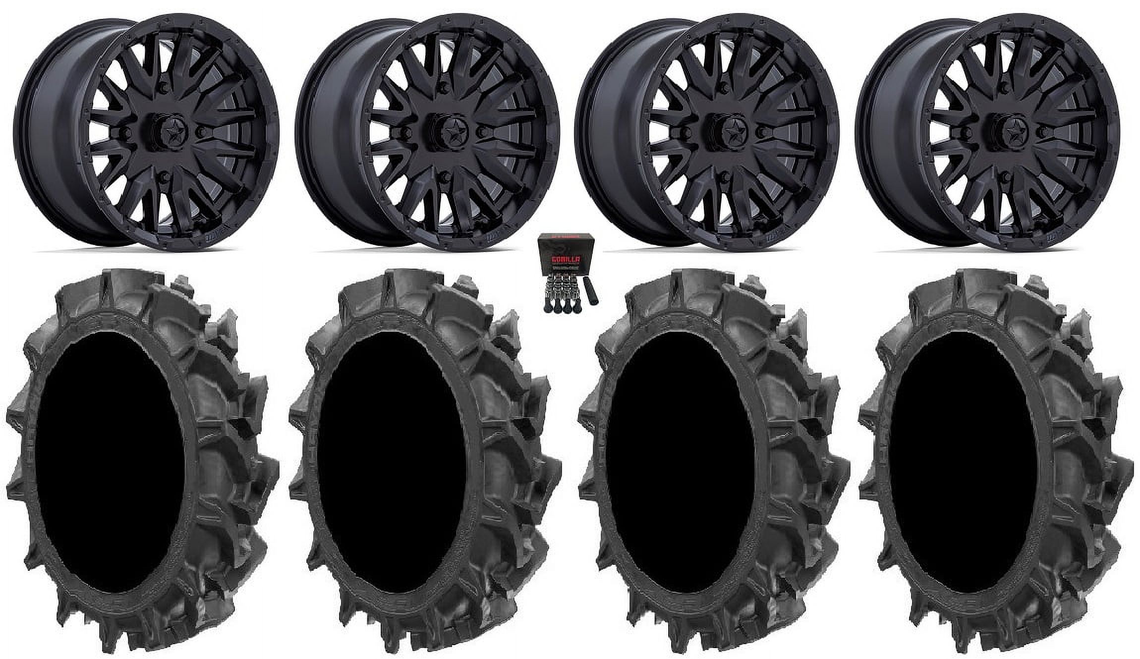 MSA Creed 24" Wheels Black 42" MotoHavok Tires Can-Am Commander ...