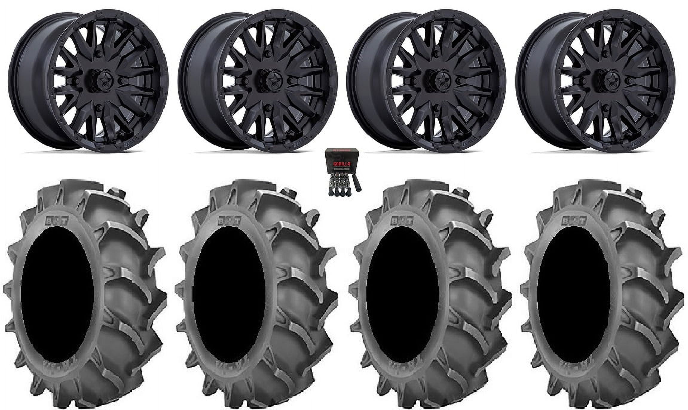 MSA Creed 24" Wheels Black 42x9.5 BKT 171 Tires Can-Am Maverick X3 ...
