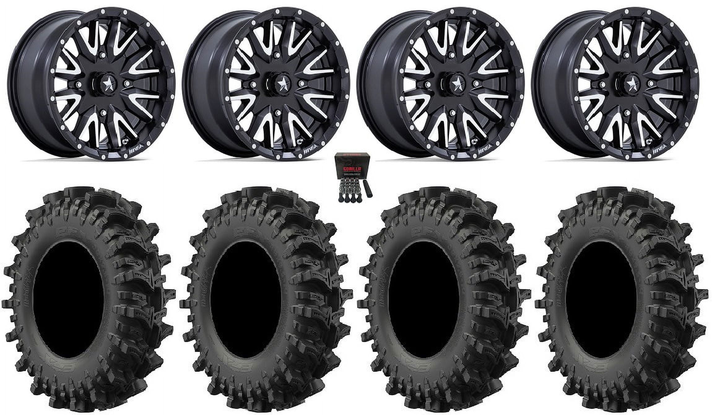 MSA Creed 24" Wheels Machined 35" MotoSlayer Tires Sportsman RZR Ranger ...