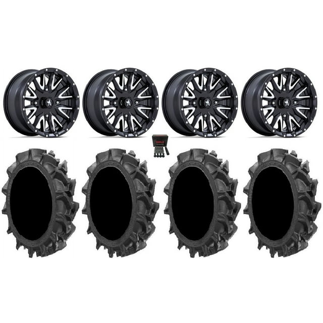 MSA Creed 24" Wheels Machined 37" MotoHavok Tires Can-Am Commander ...