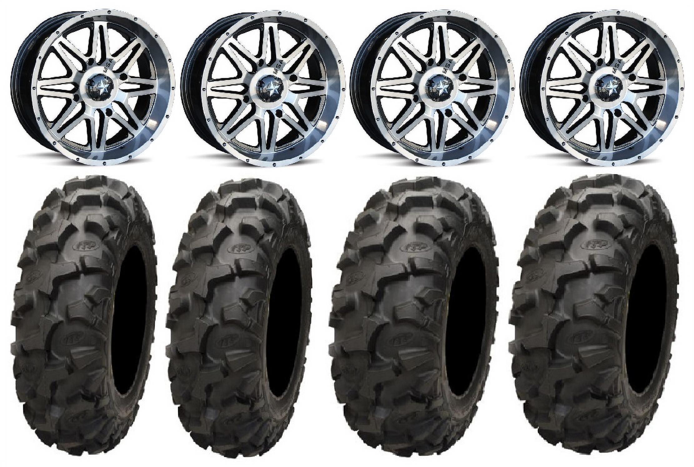 MSA DT Vibe 14" ATV Wheels 27" Blackwater Tires Sportsman 550 850 1000 ...