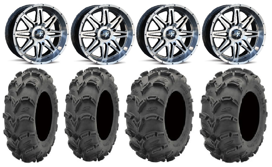 MSA DT Vibe 14" UTV Wheels 27" Mud Lite XL Tires Yamaha Viking ...
