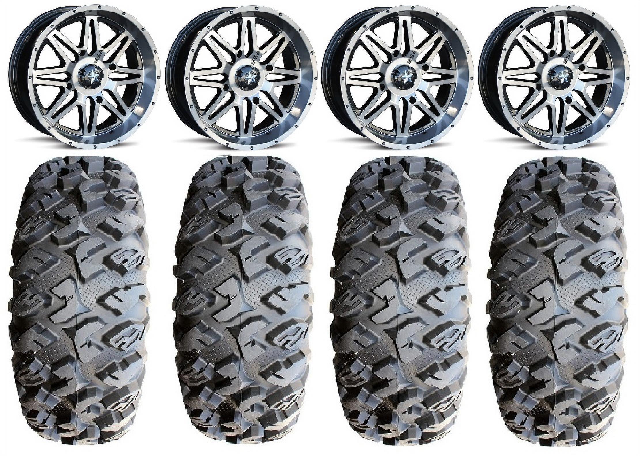 MSA Dark Tint Vibe 14" UTV Wheels 27" MotoClaw Tires Yamaha Viking ...