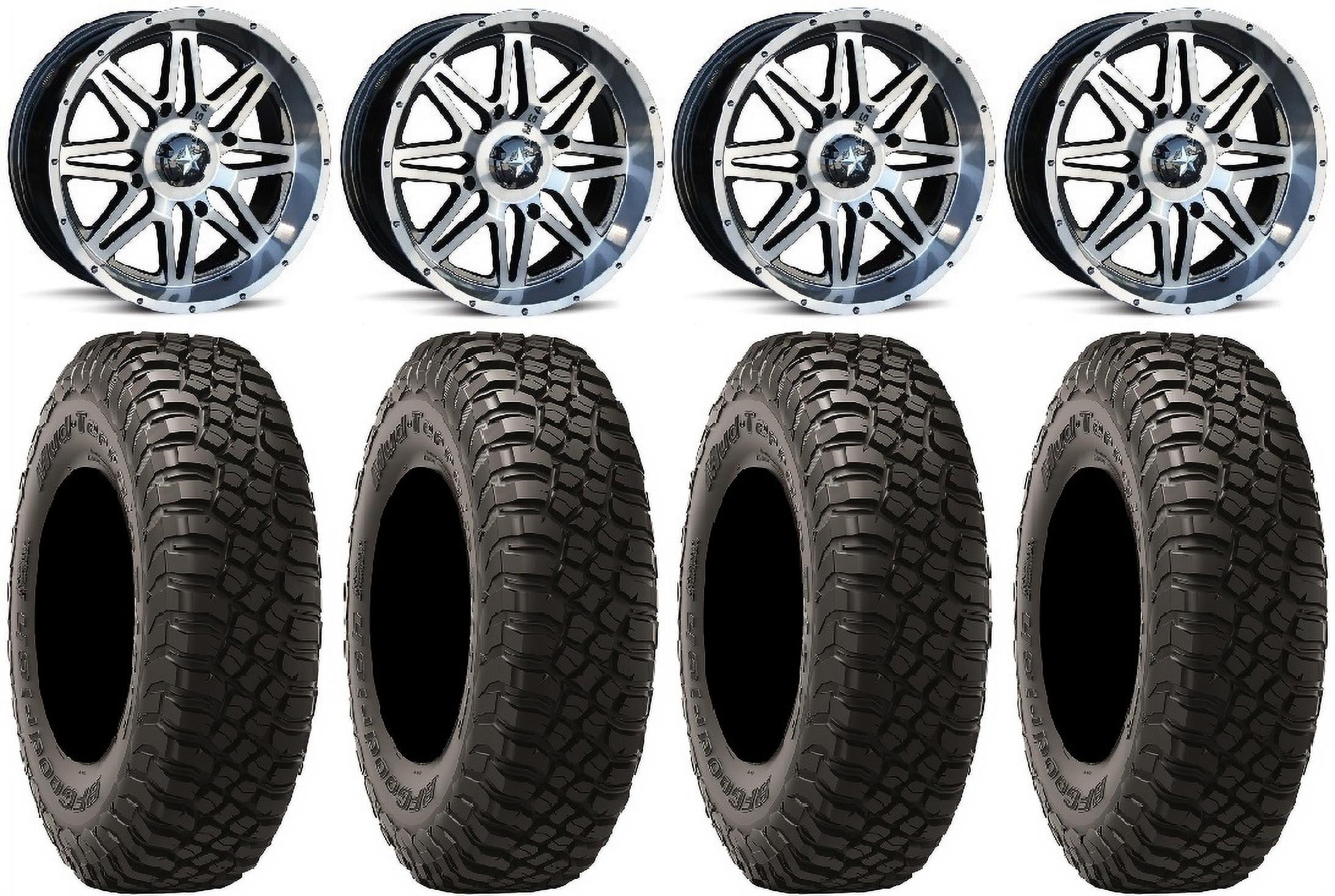 MSA Dark Tint Vibe 14" UTV Wheels 32" BFG KM3 Tires Yamaha Viking ...